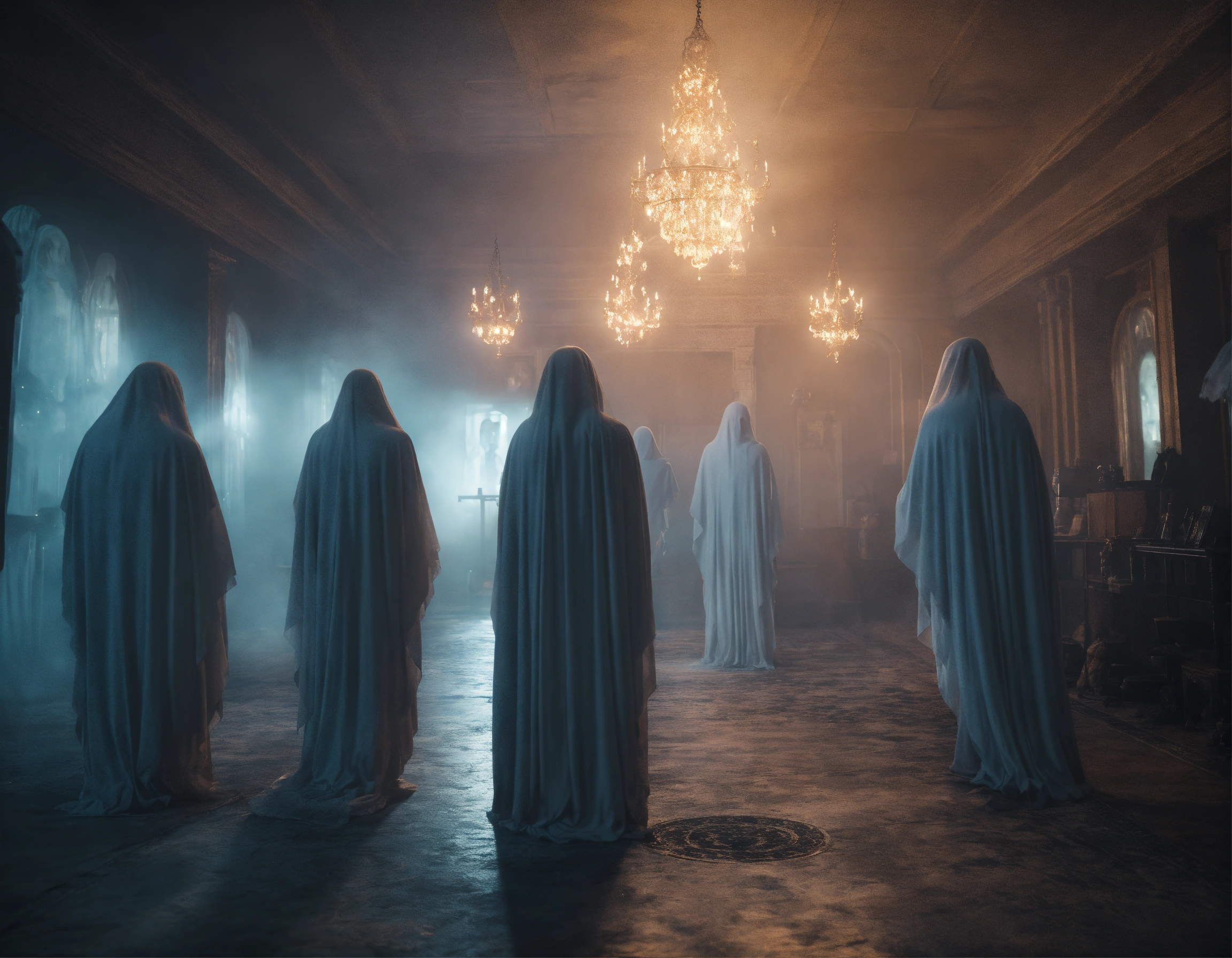 Lexica - Some ghosts in an afterlife dimension, cinematic, realistic, 8k