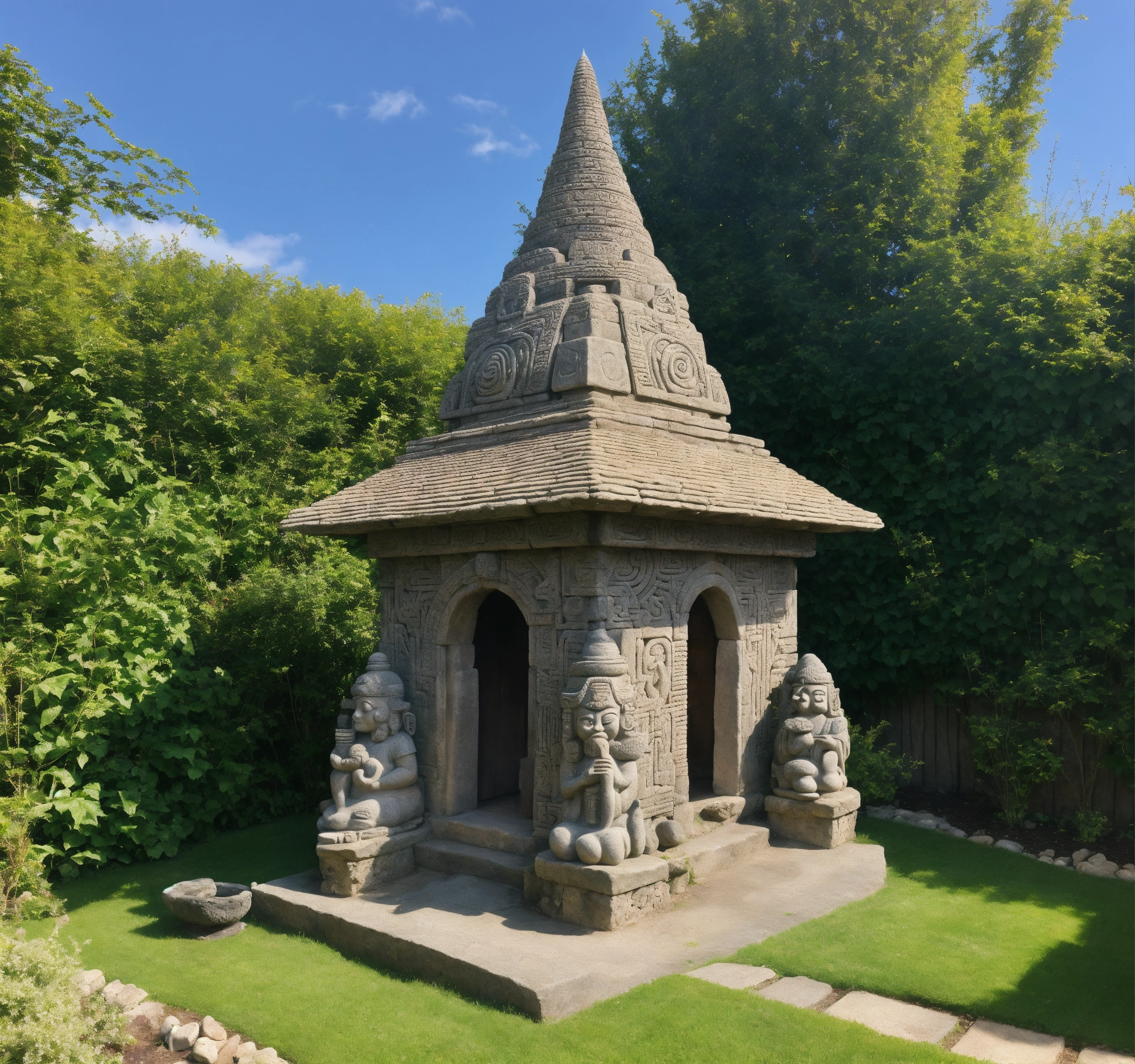 Lexica - A large ancient stone gnome temple building style of alex grey ...