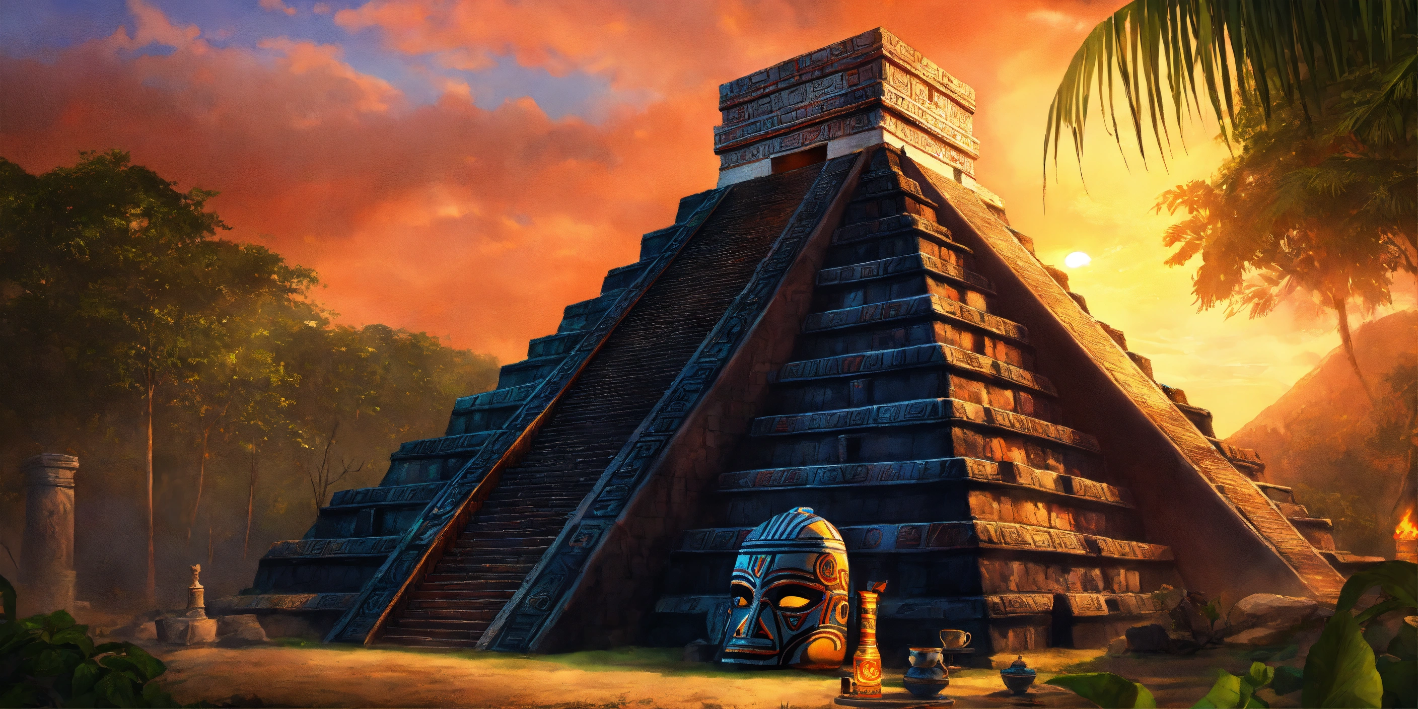 Lexica - Mayan pyramid, digital painting, artstation, cg art, elegant ...