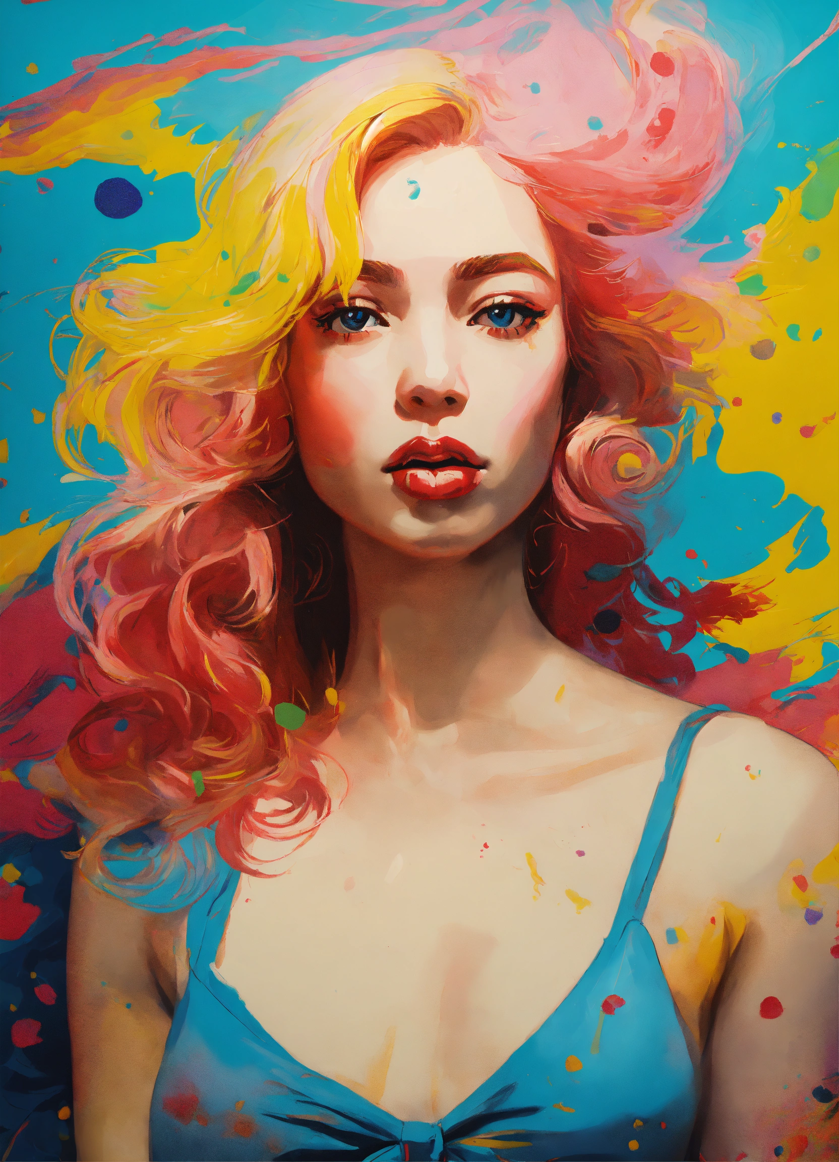 Lexica - A painting of "The Birth of Venus" by Andy Warhol in behance hd, cmyk portrait, multi ...