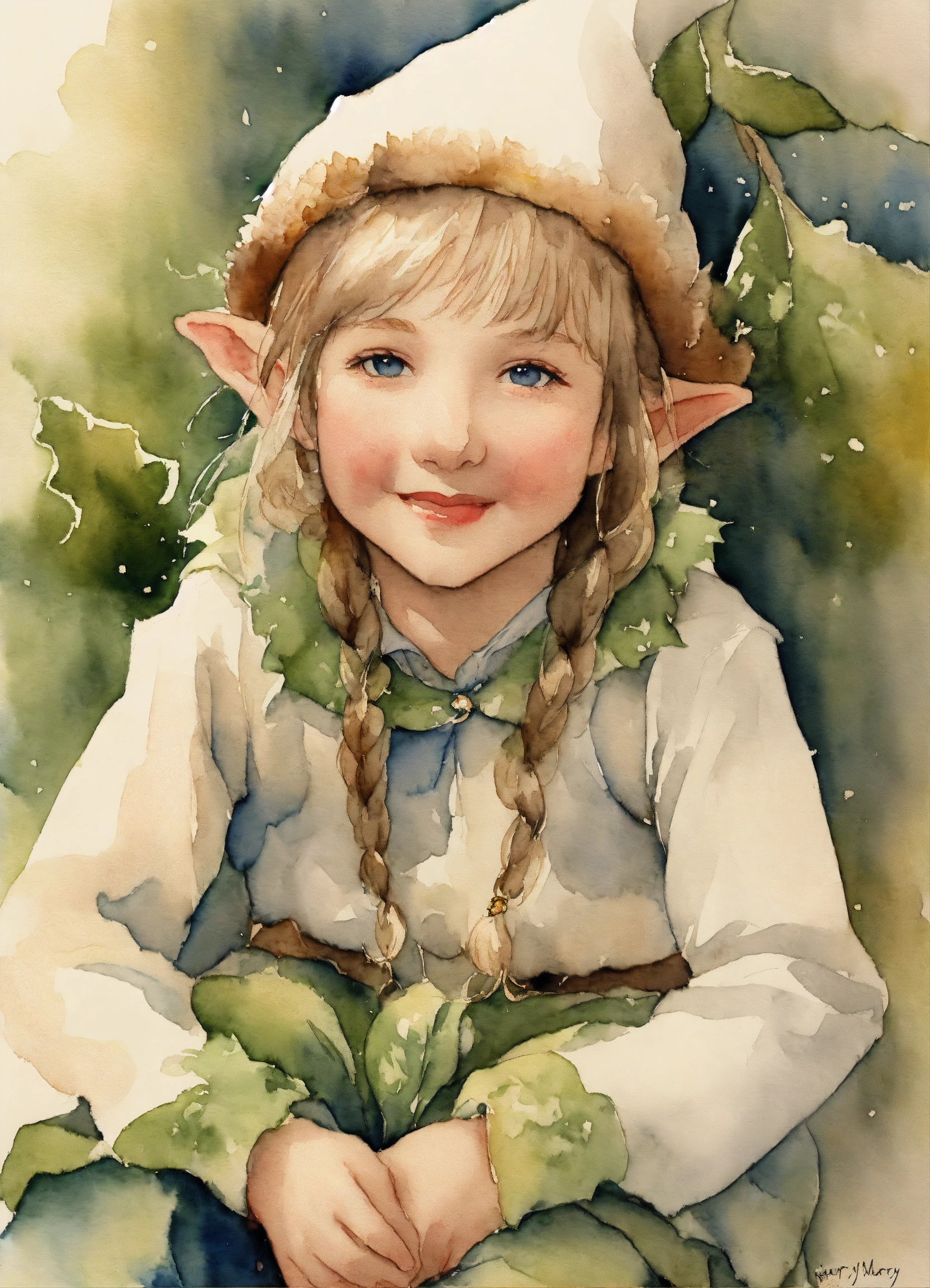 Lexica - White background, A quirky winter Elf, full shot, "Full-length ...