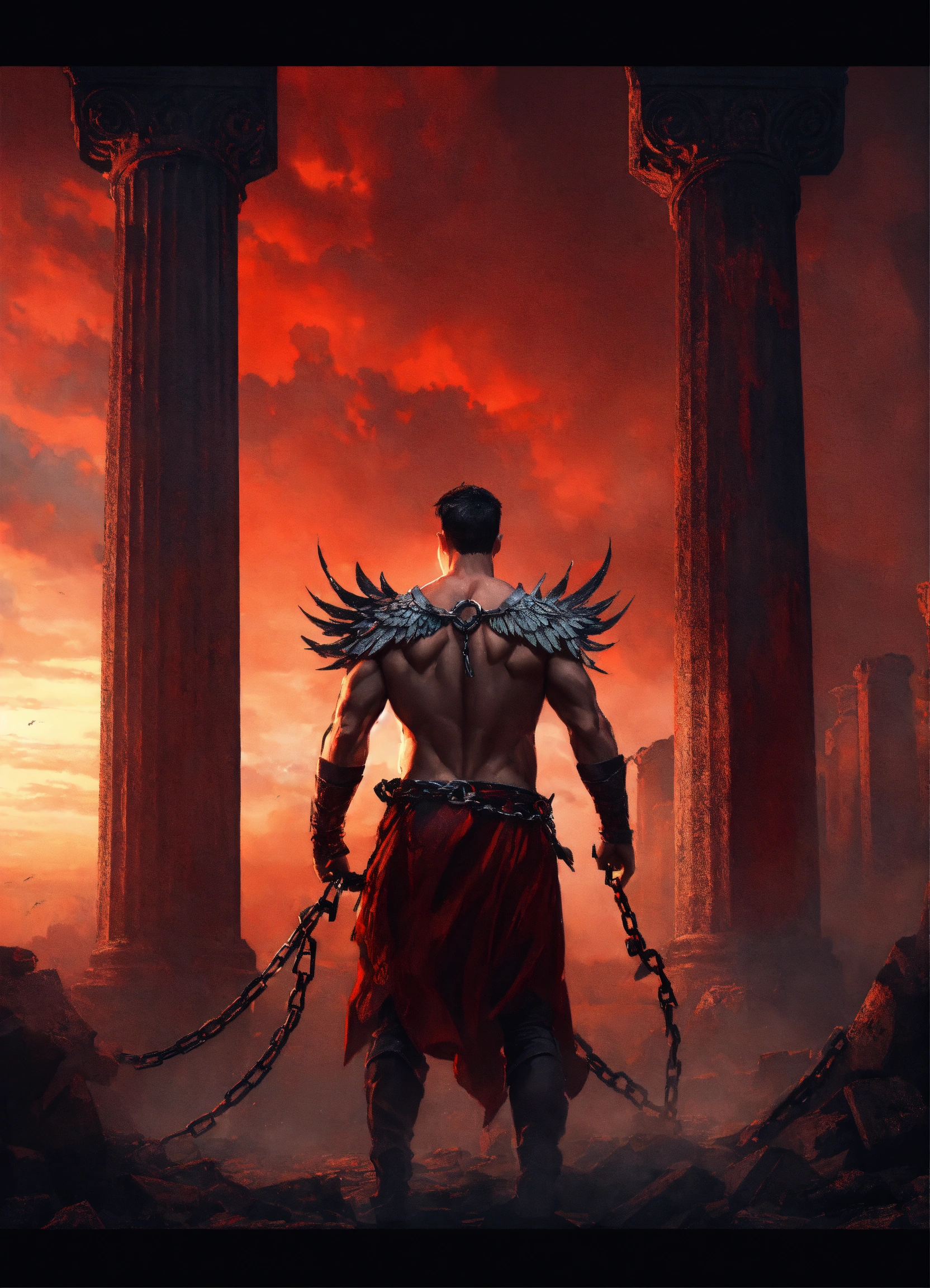 Lexica - Front facing short dark hair strong muscular prisoner, white ...