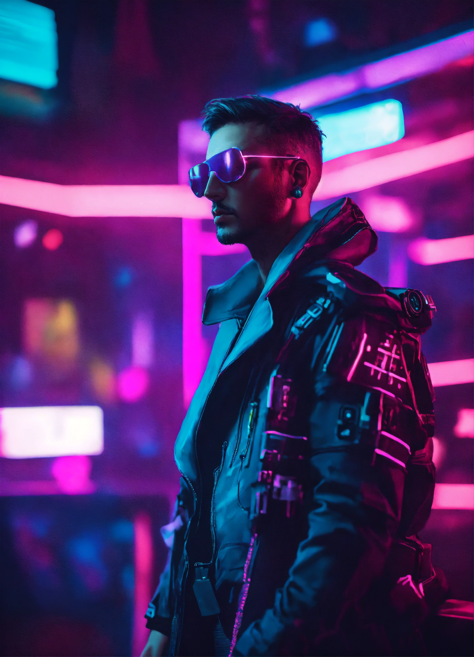 Lexica - Cinematic photography cyberpunk style male visionary leader ...