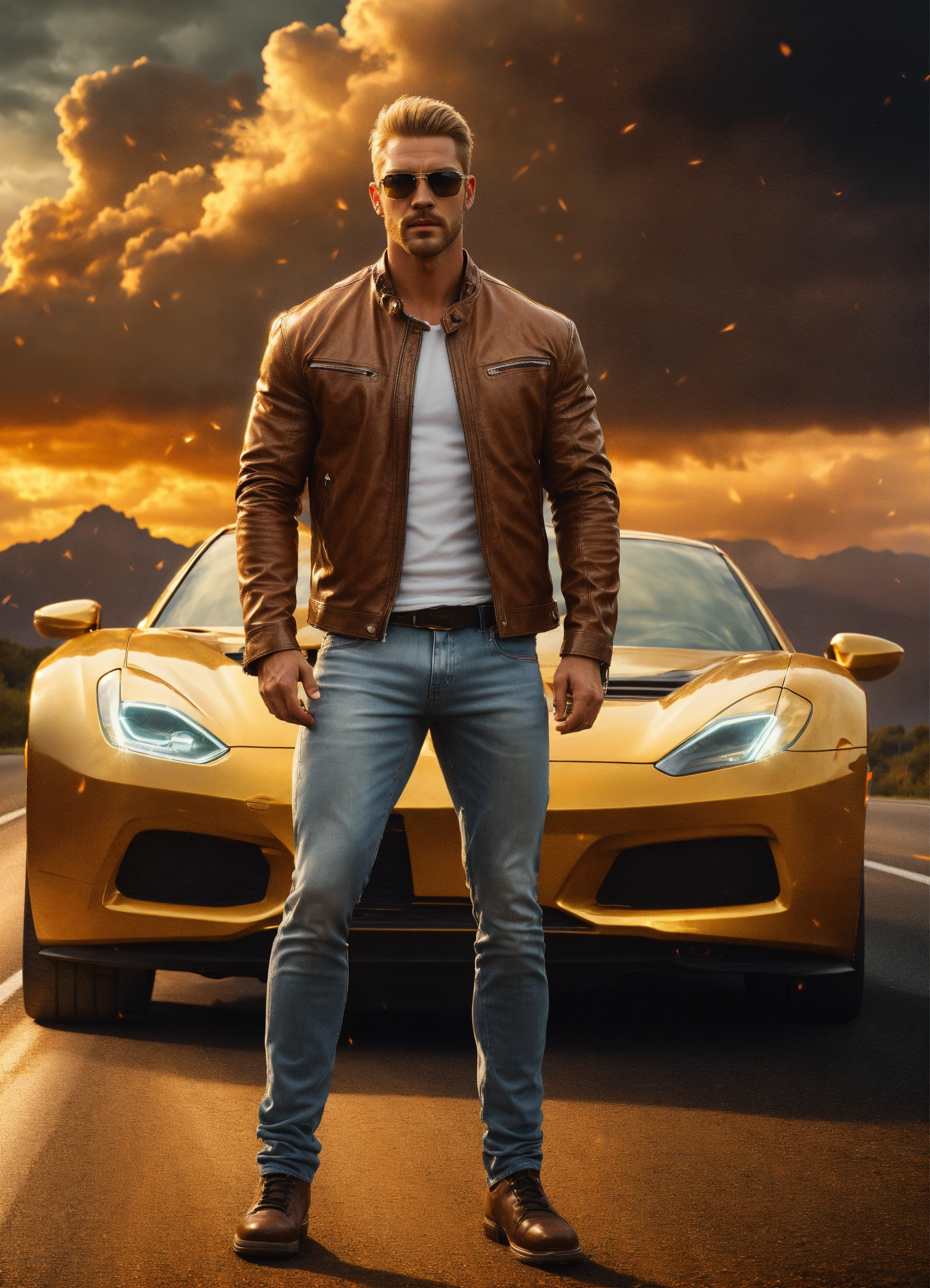 Lexica - Hyperrealistic full handsome strong muscular white god with ...