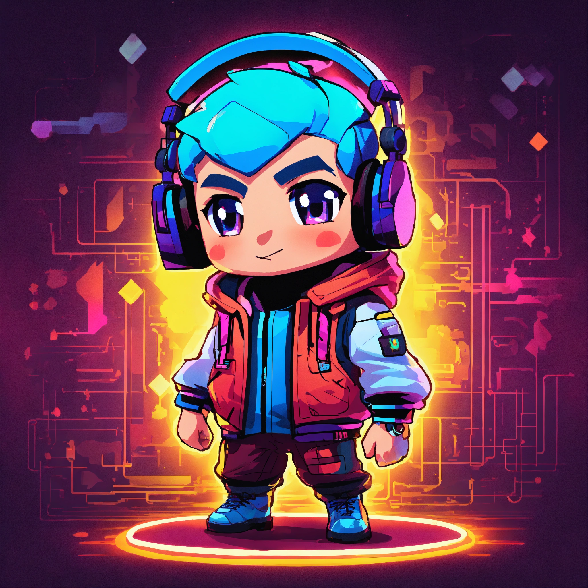 Lexica - Produce a captivating and vibrant chibi male with wearing a ...