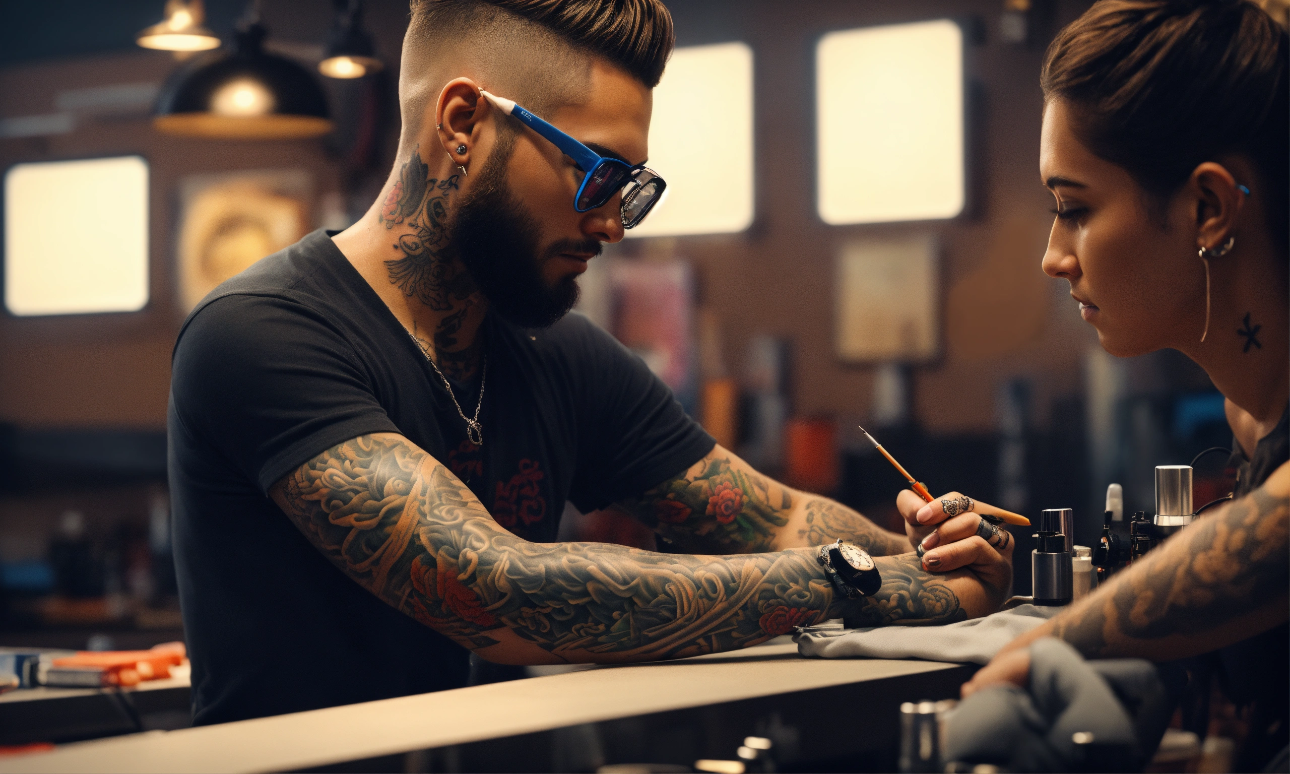 Lexica - Ultra realistic 3d rendered, cinema 4d, Side view of tattoo ...
