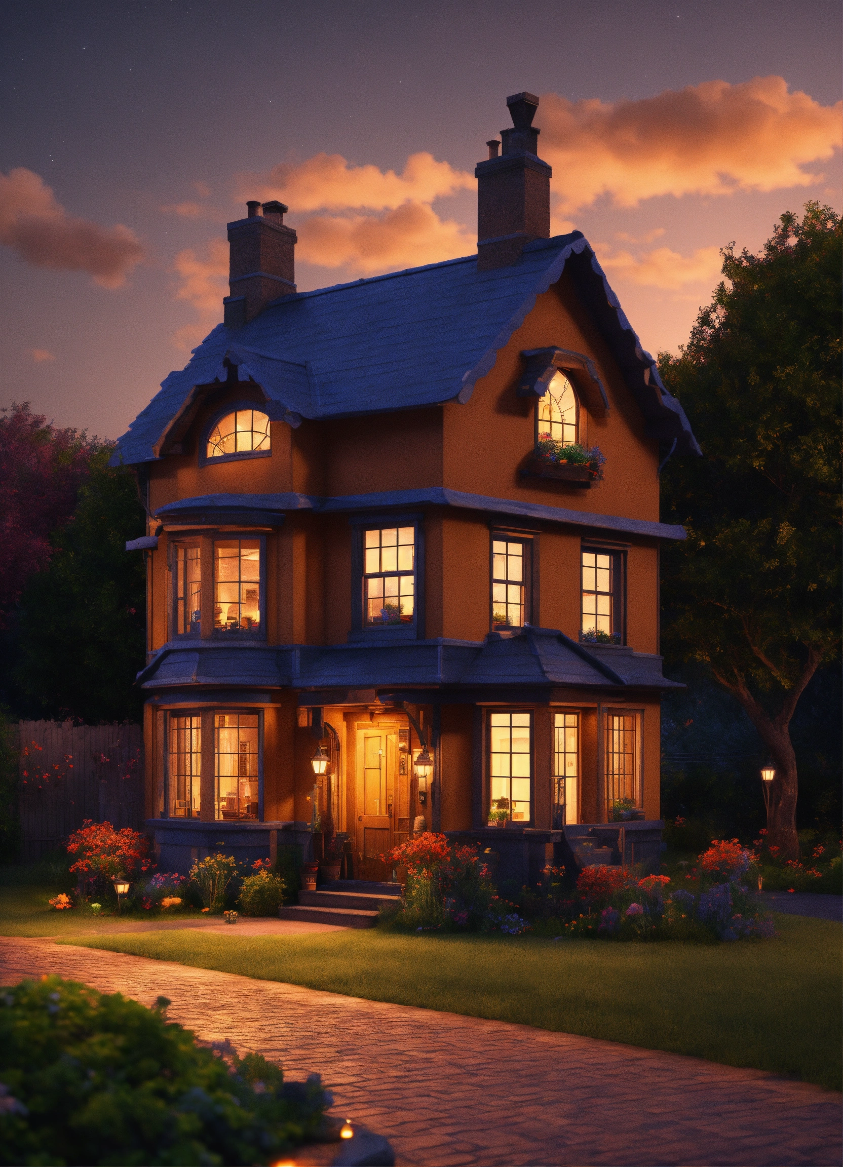 Lexica - CGI. 3D pixar house exterior. 80's style. less saturation ...
