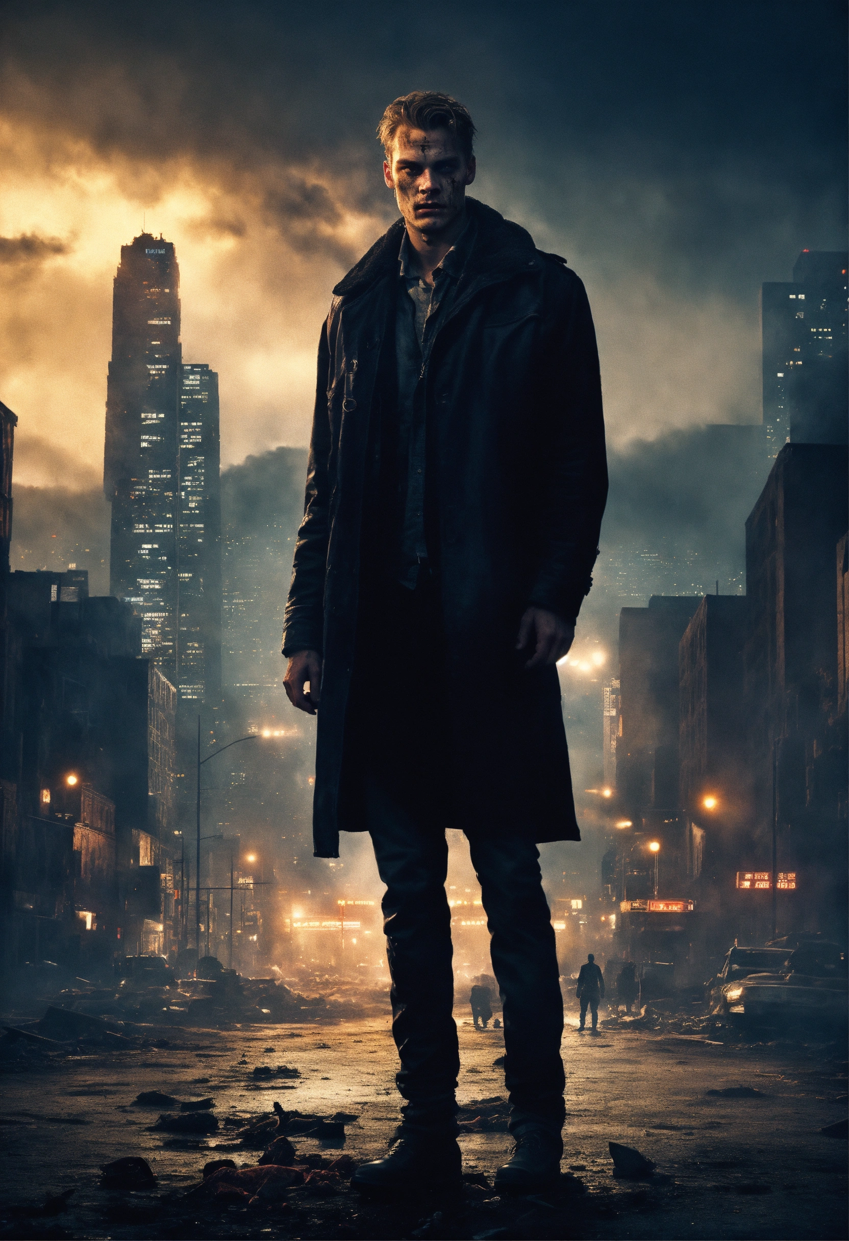 Lexica - Beautiful tall man, kinnaman, apocalypse, dark, city, white ...