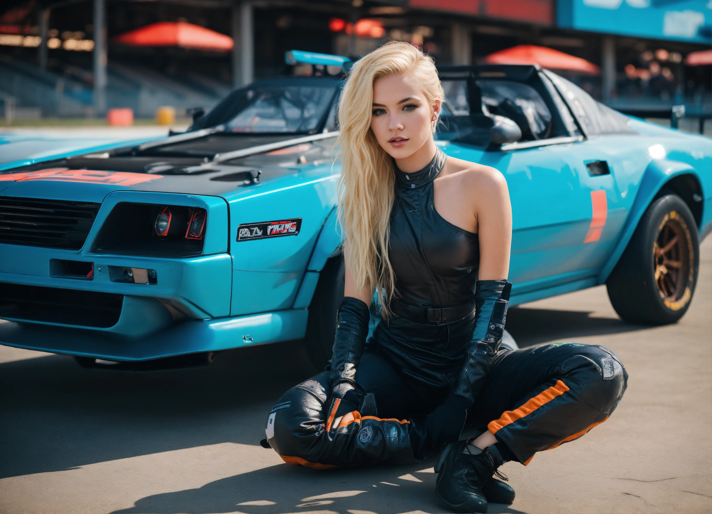 Lexica - Full body, top down view Photo of Cyberpunk blond Dream girl ...