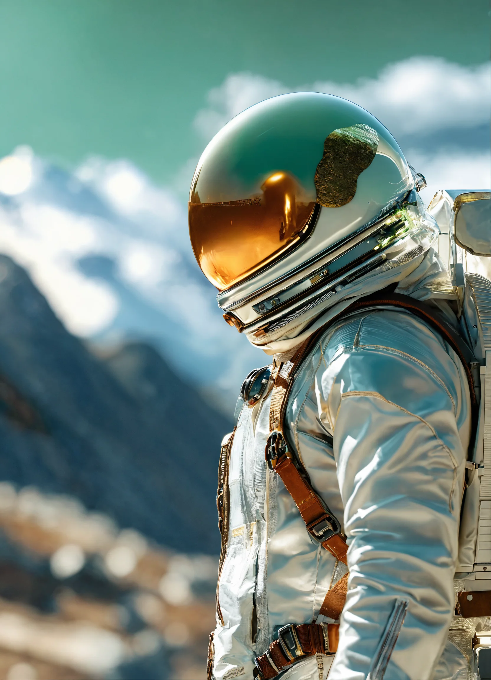 Lexica - Transparent glass Helmet. Man on the moon in a futuristic ...