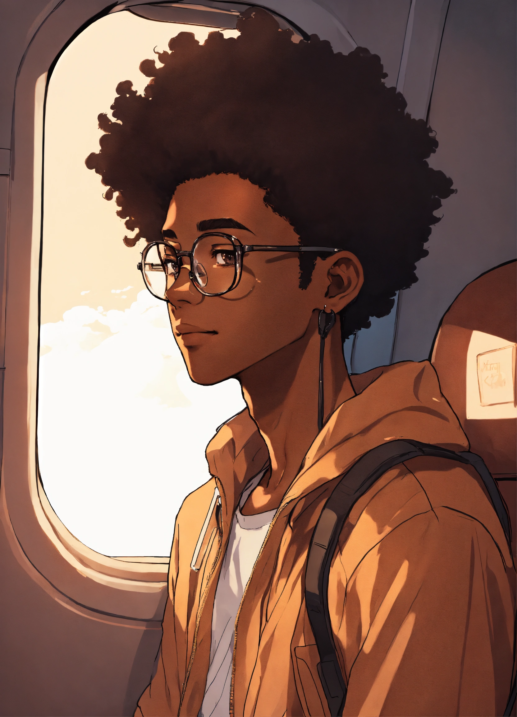 Lexica - Young black male, 20s, glasses, baby face, slim face, brown ...