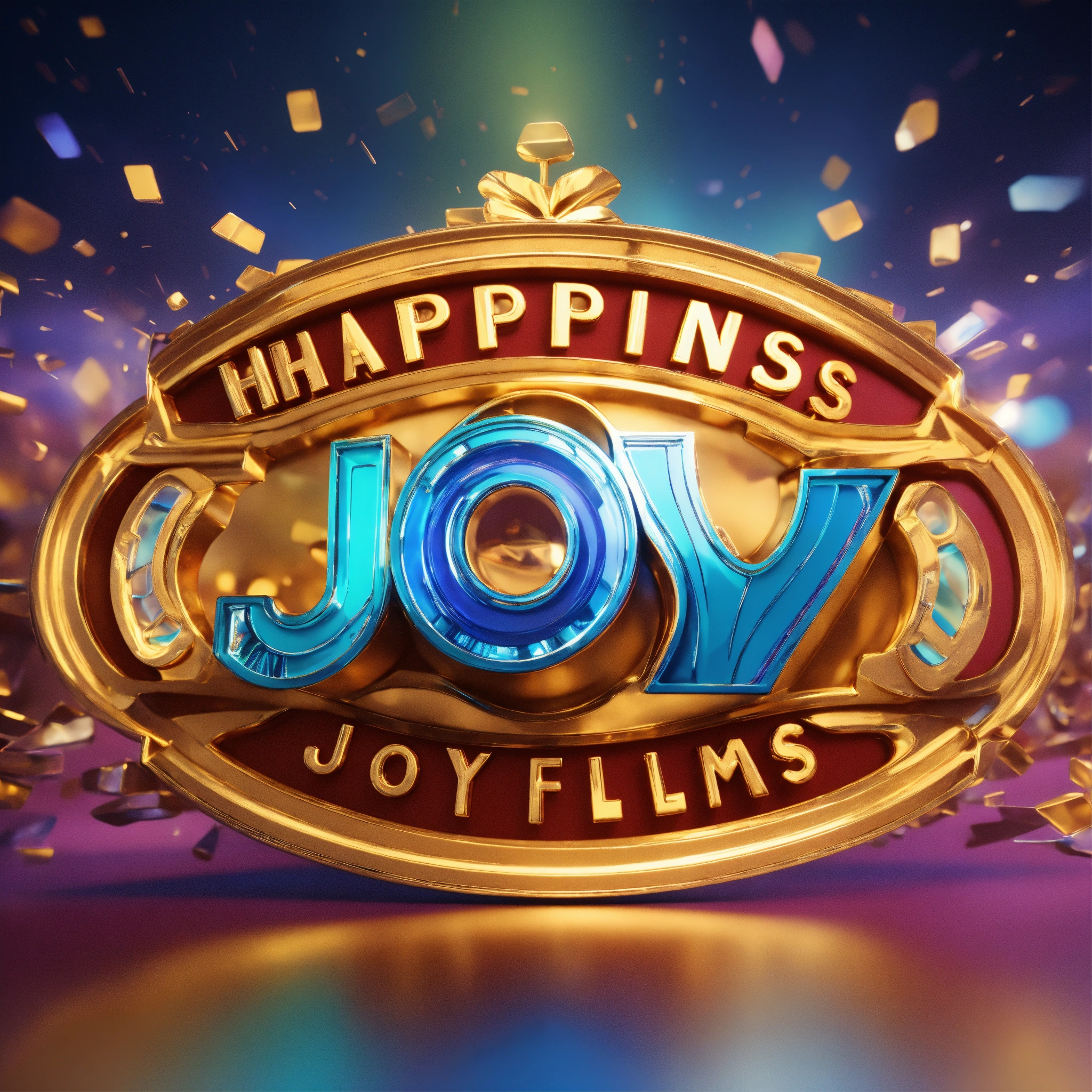Lexica - Movie production logo, text as " Joy films ", 3d metallic logo ...