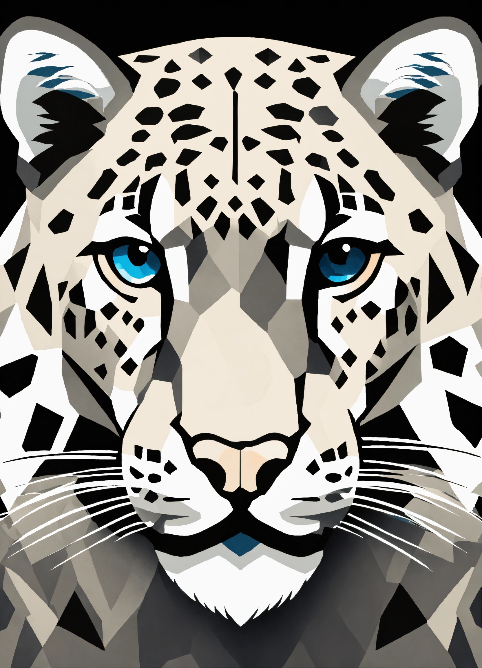 Lexica - Snow Leopard logo vector 2 D outline without filling ...