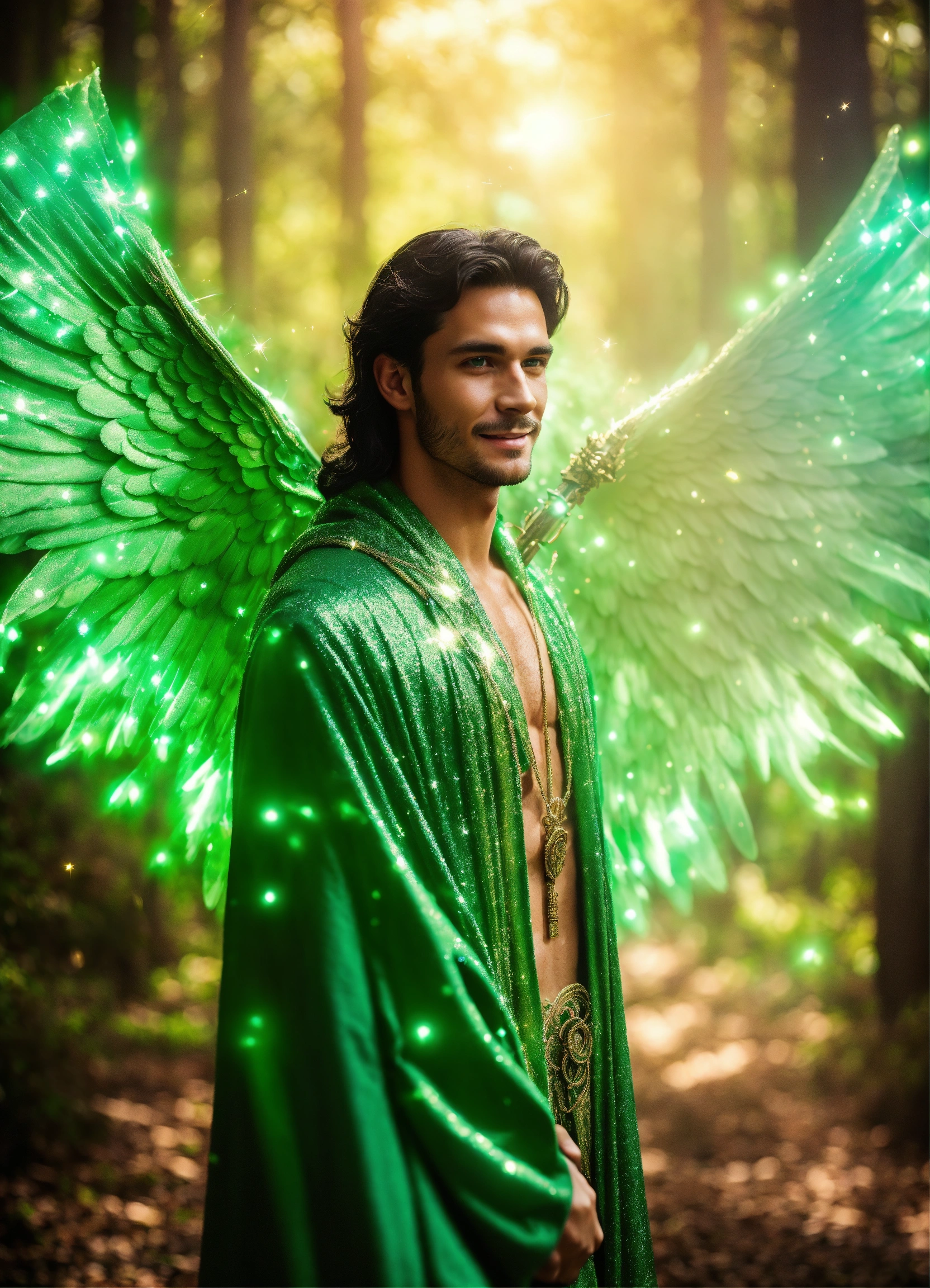 Lexica - Photographic portrait of robust fit masculine Archangel of ...