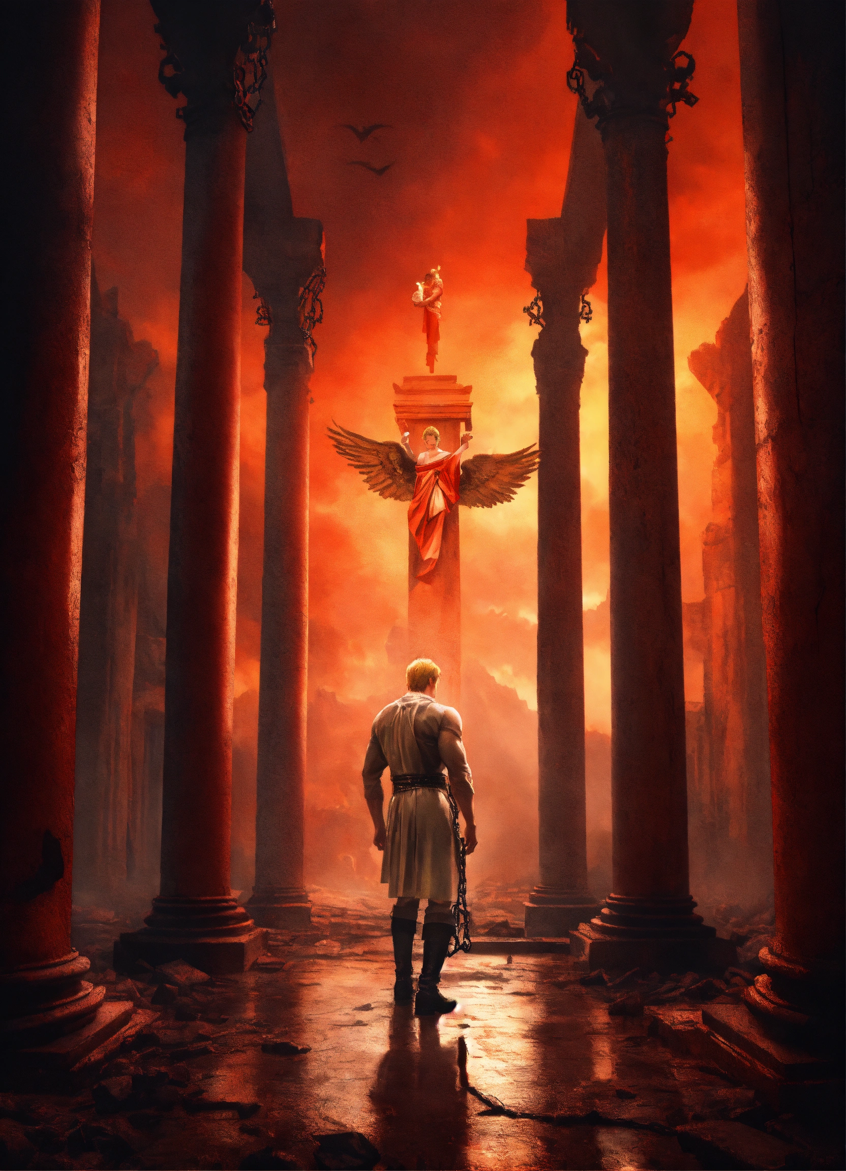 Lexica - Front facing short blonde hair strong muscular prisoner, white ...