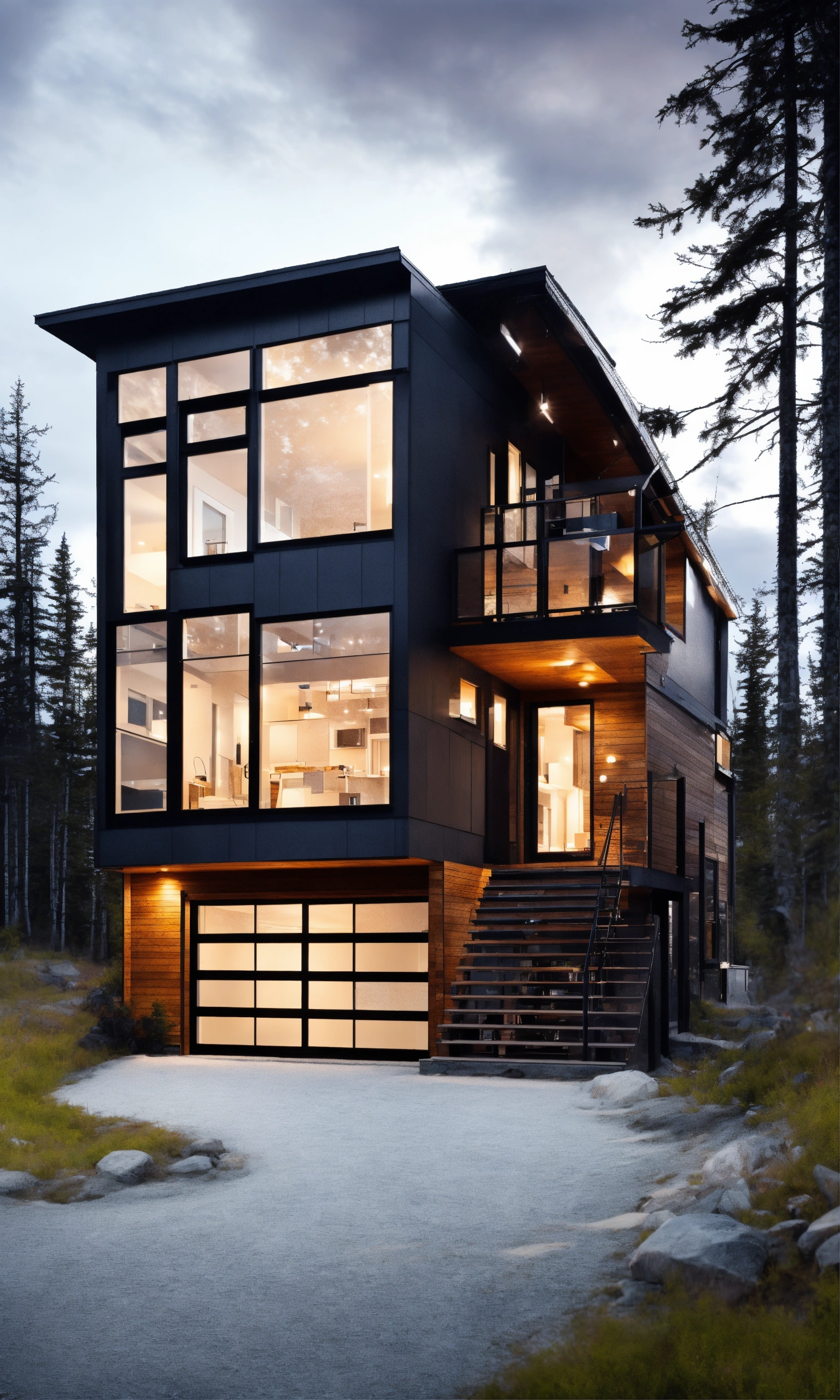 Lexica - Make a skatch of a modern house in alaska using pencil and paper