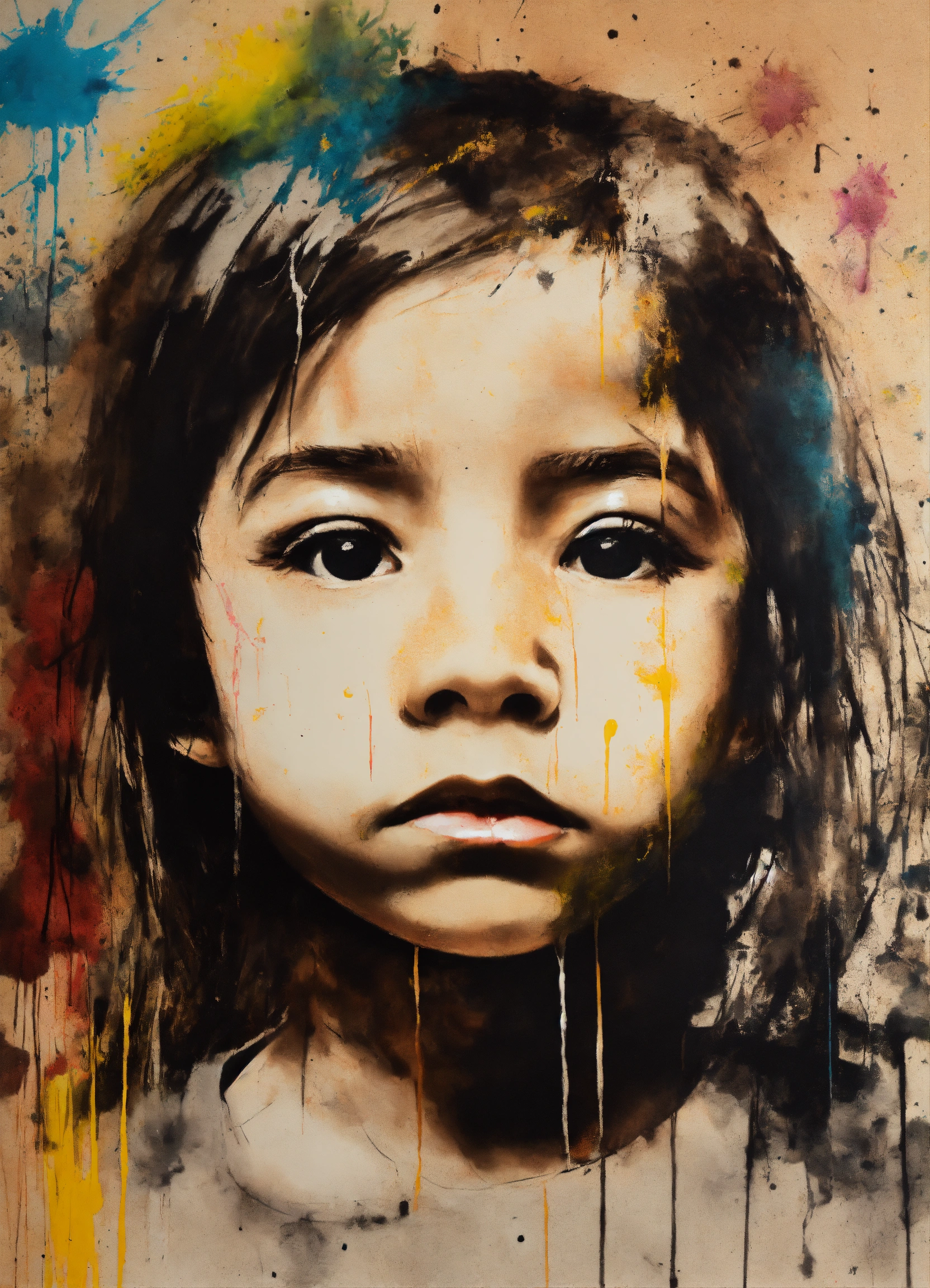 Lexica - Create the child portrait outline of representation of anxiety ...