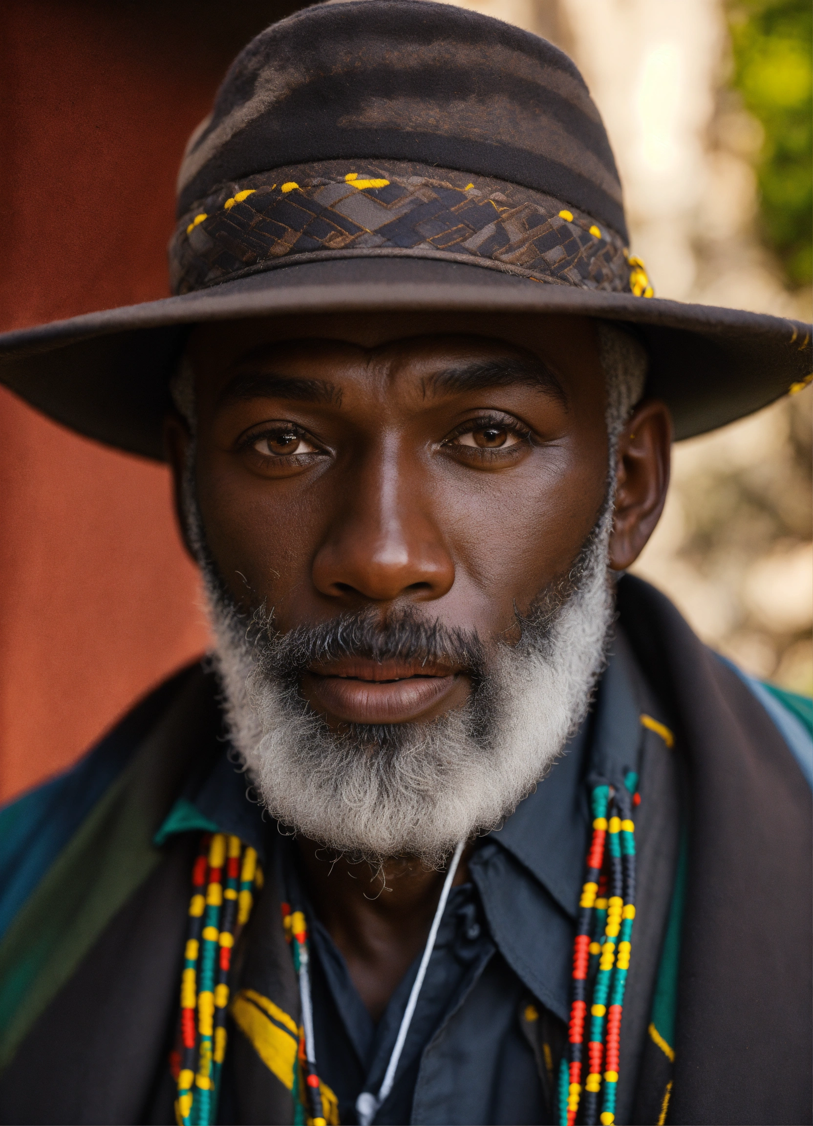 Lexica - Vieux homme africain noir barbu avec chapeau