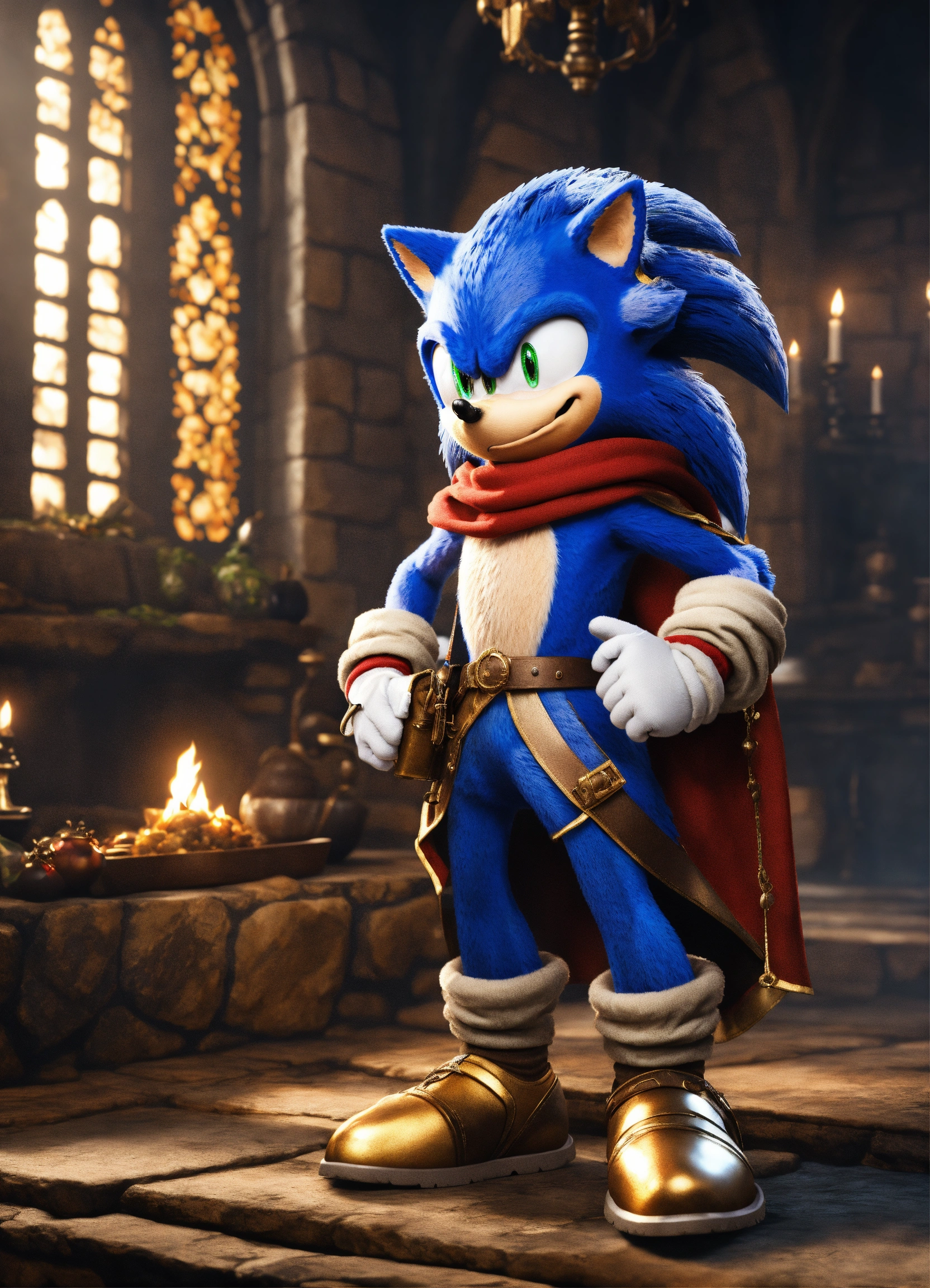 Lexica - Sonic the Hedgehog dressed in a medieval clothes, highly ...