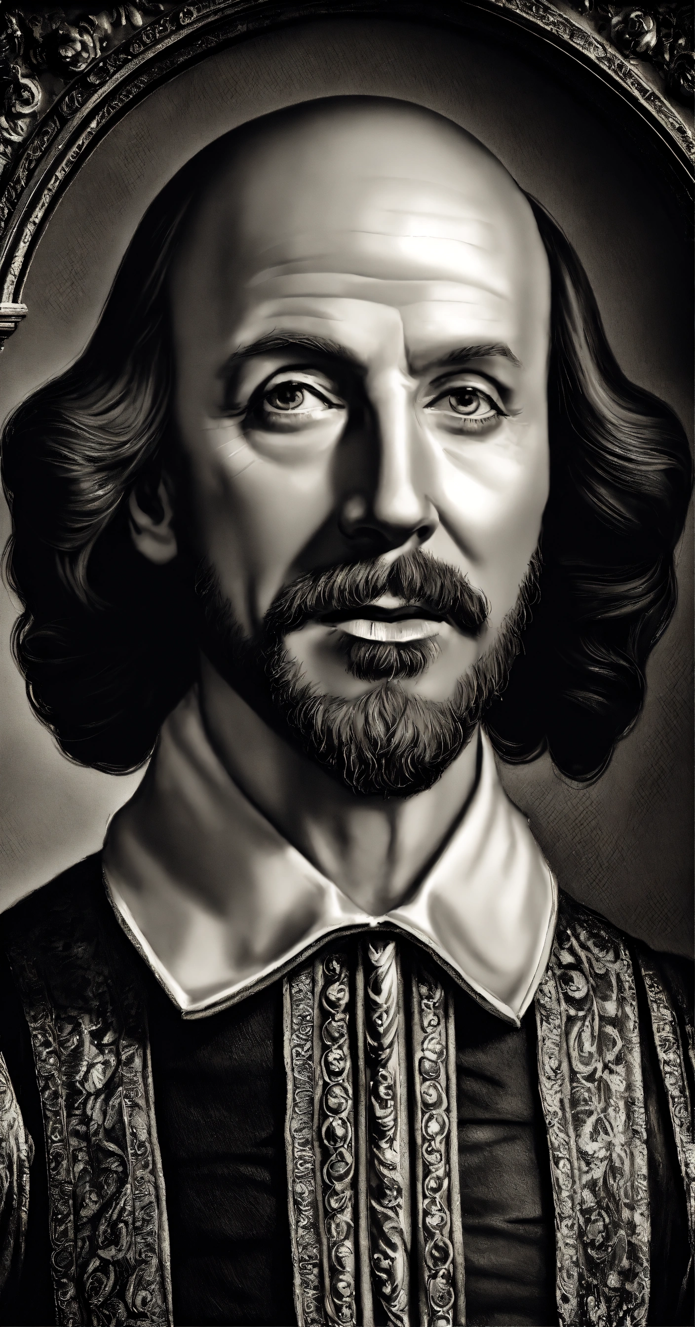 Lexica - Greyscale Portrait of william Shakespeare in photo realistic style