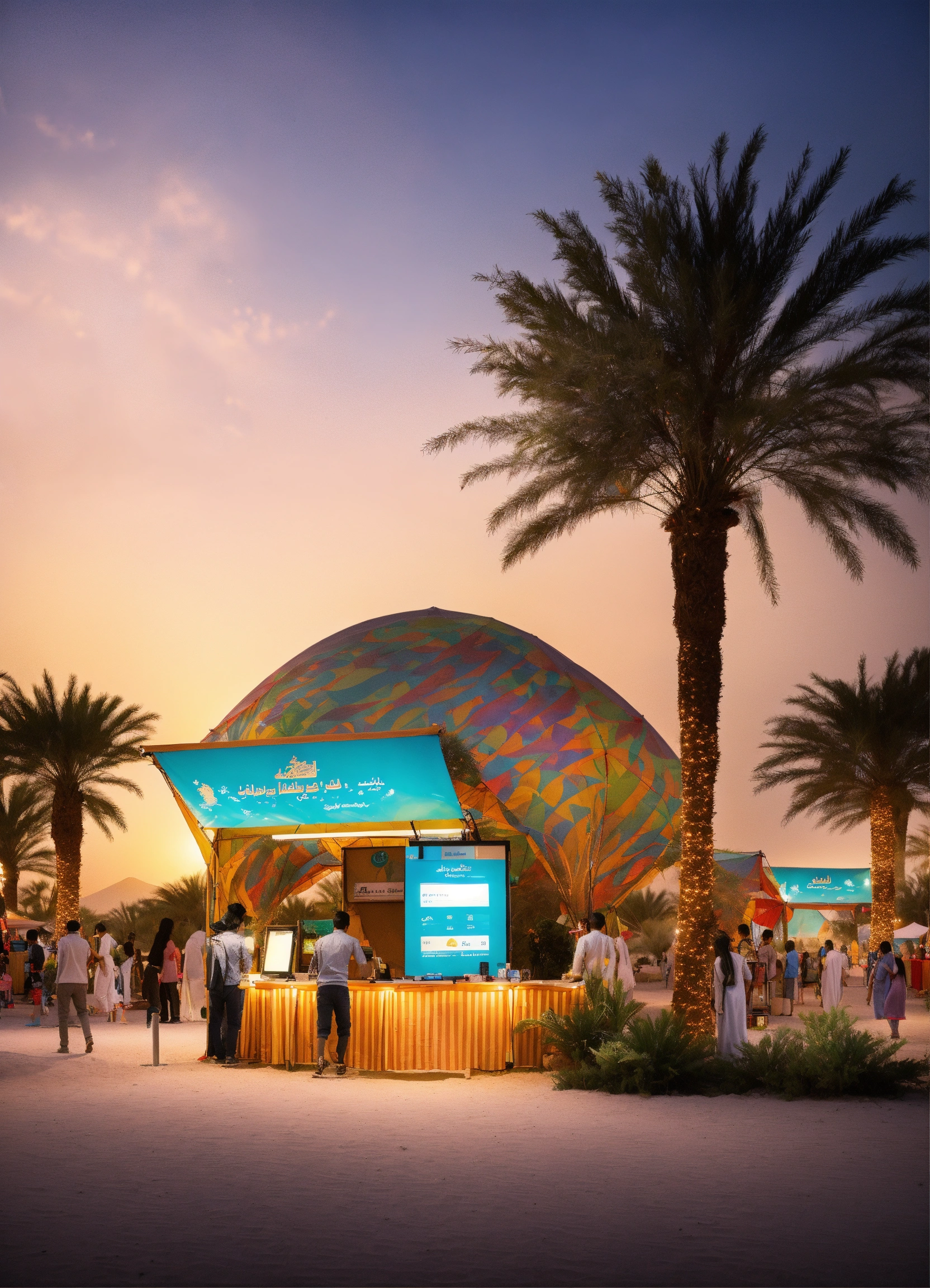 Lexica - Ticket kiosk at 'Bahrain Oasis Street Food Festival desert ...