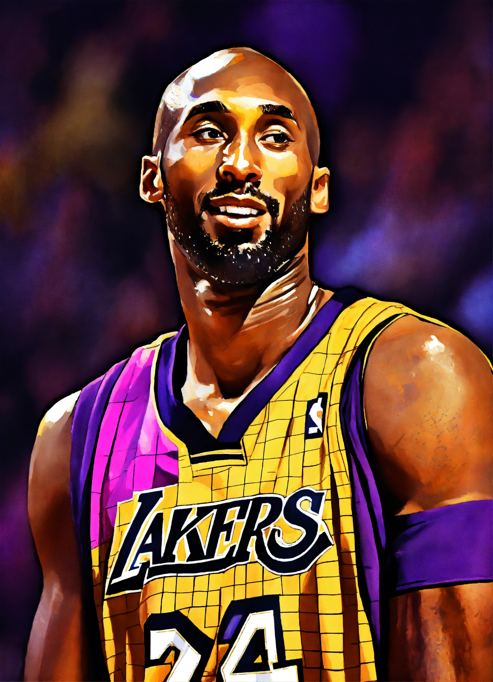 Lexica - Kobe bryant wearing a jersey, of Los Angeles lakers, brown ...