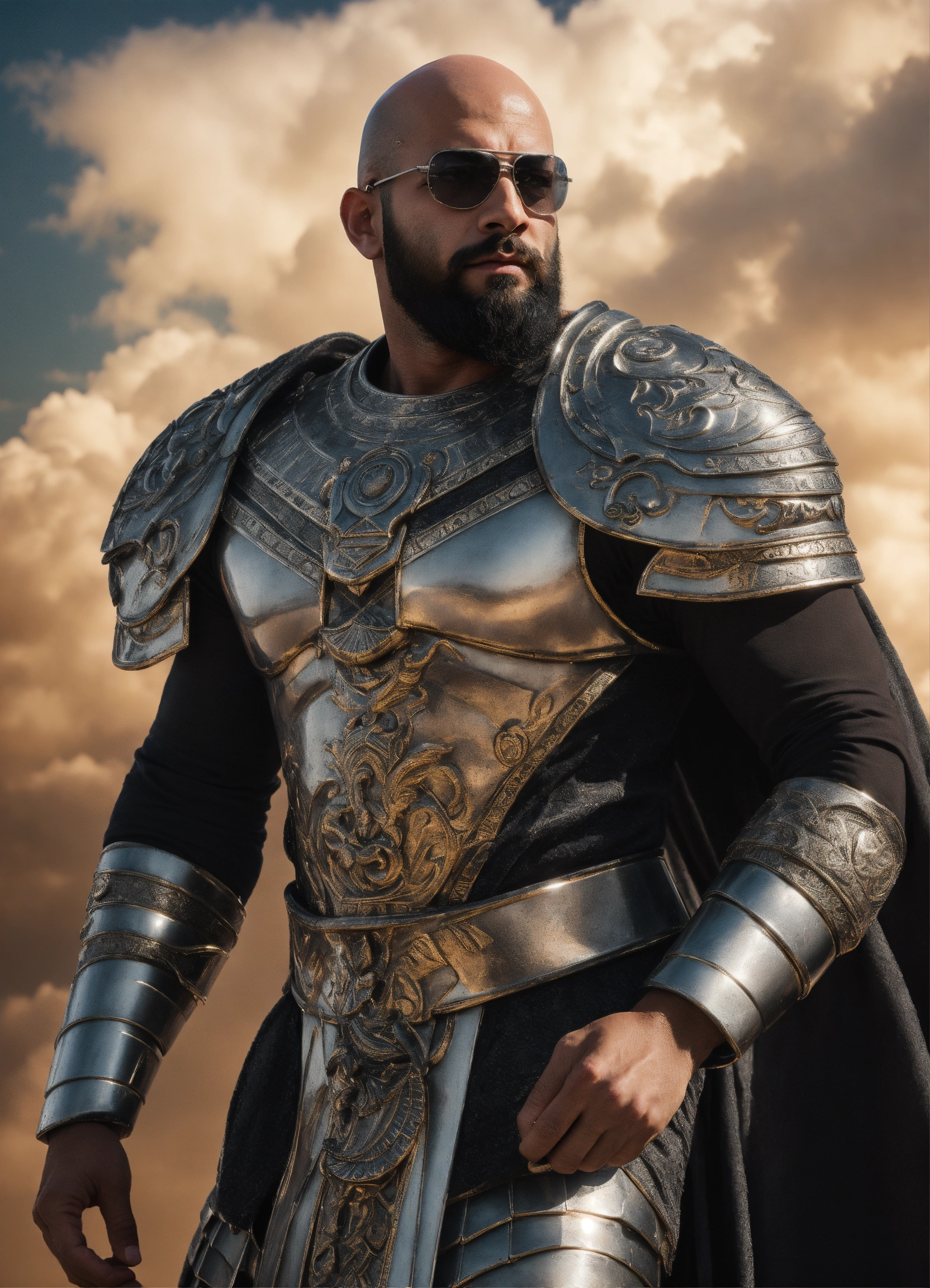 Lexica - Bald well groomed bearded man, a strong muscular handsome ...