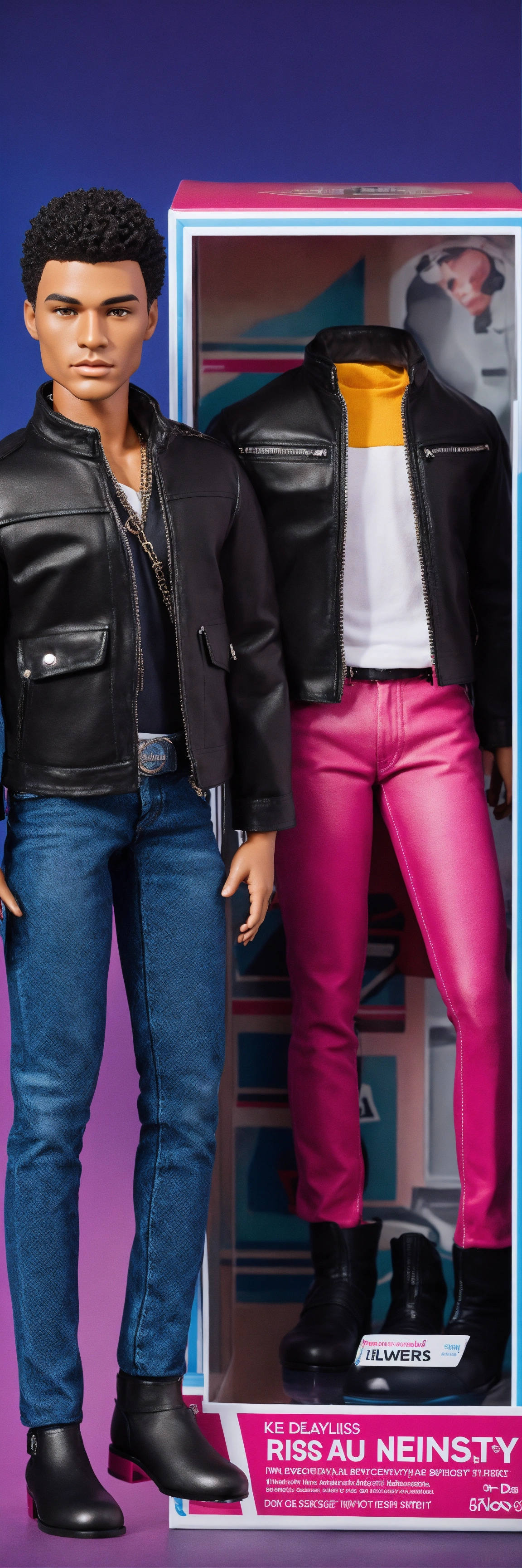Lexica - Design the packaging for a Ken doll in a stylish, black ...