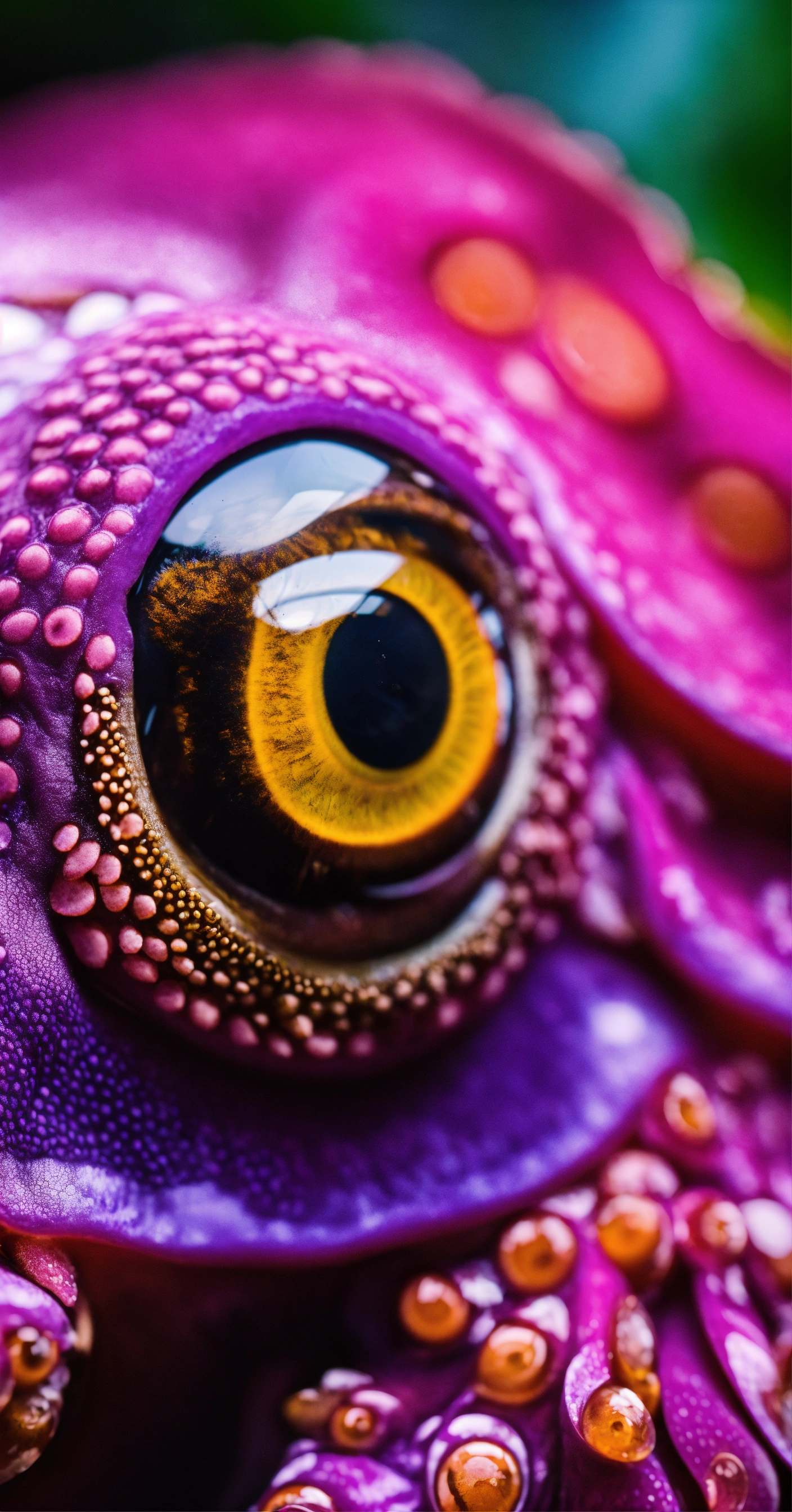 Lexica - A close up of an purple octopus eyes