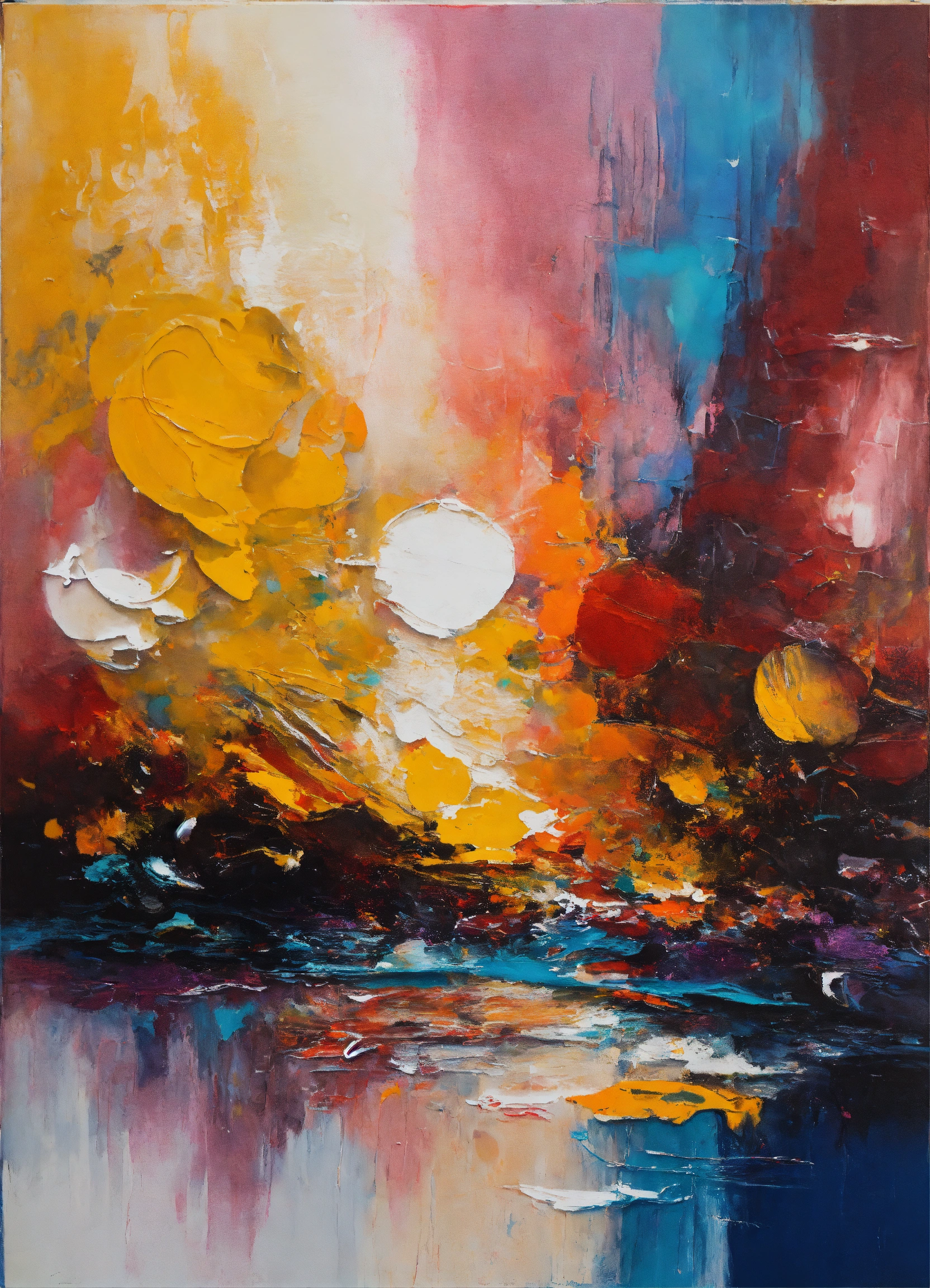 Lexica - Draw an abstract art painting, mixing acrylics, palette knife ...