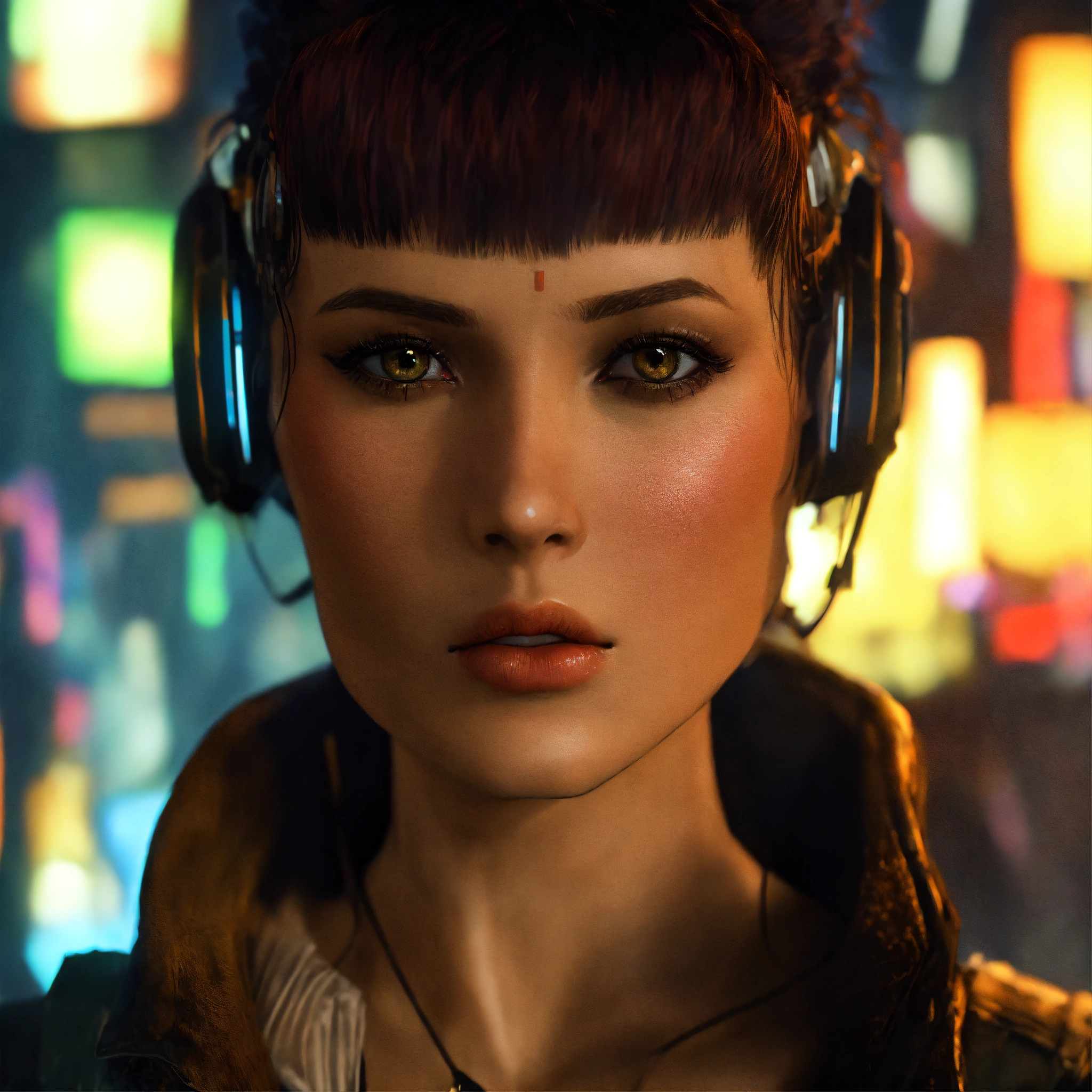 Lexica - A frontal, realistic, female avatar of Blade Runner