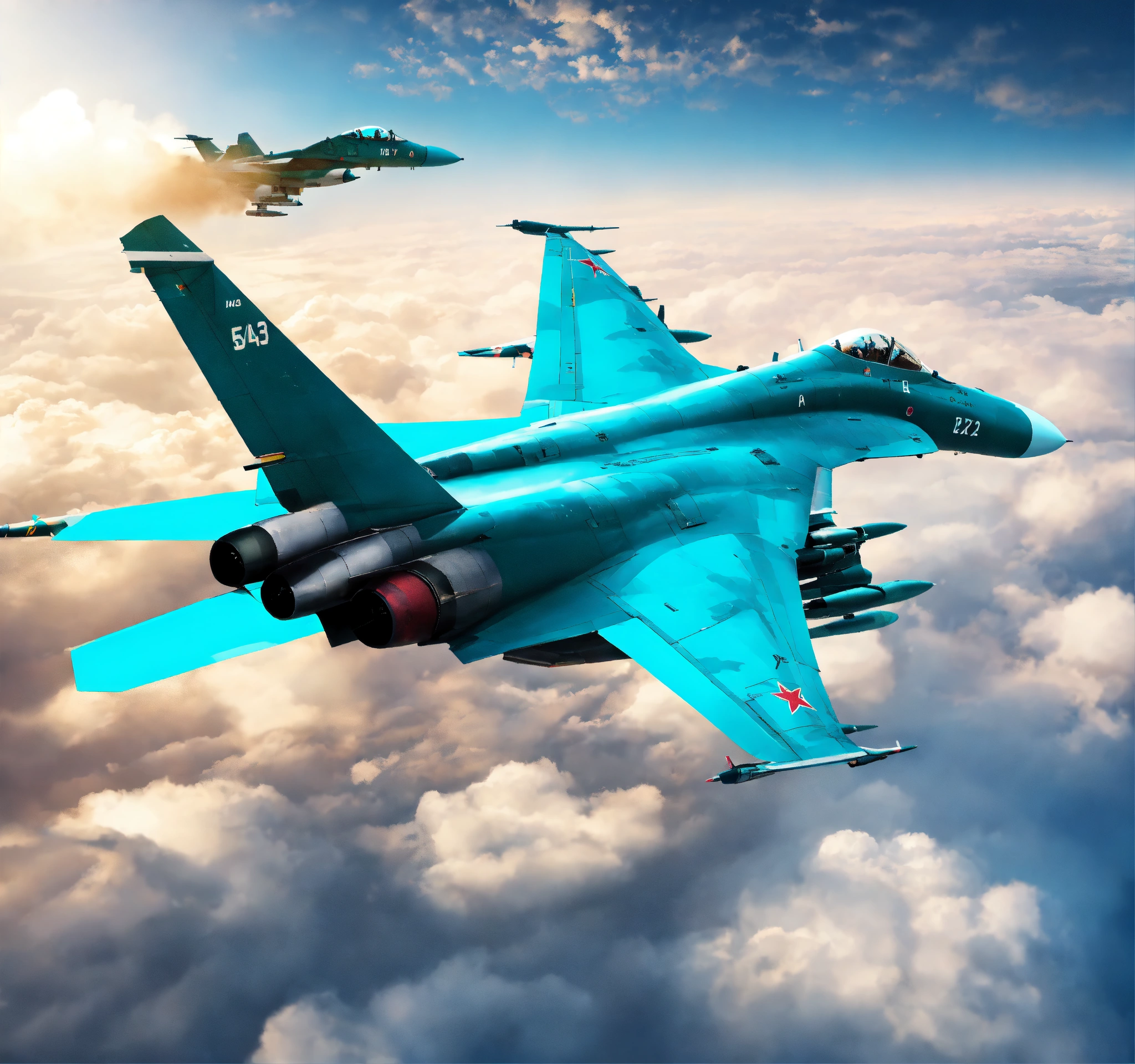 Lexica - Su-34 aircraft, space and sky are flying around the aircraft ...