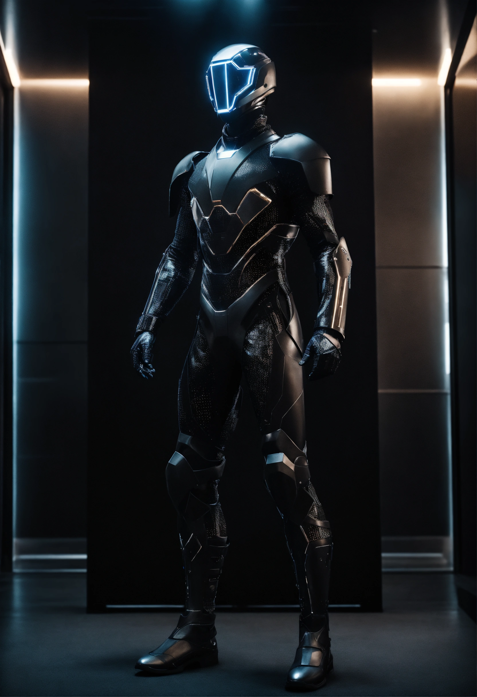 Lexica - An ultrarealistic photograph of a futuristic full body power ...