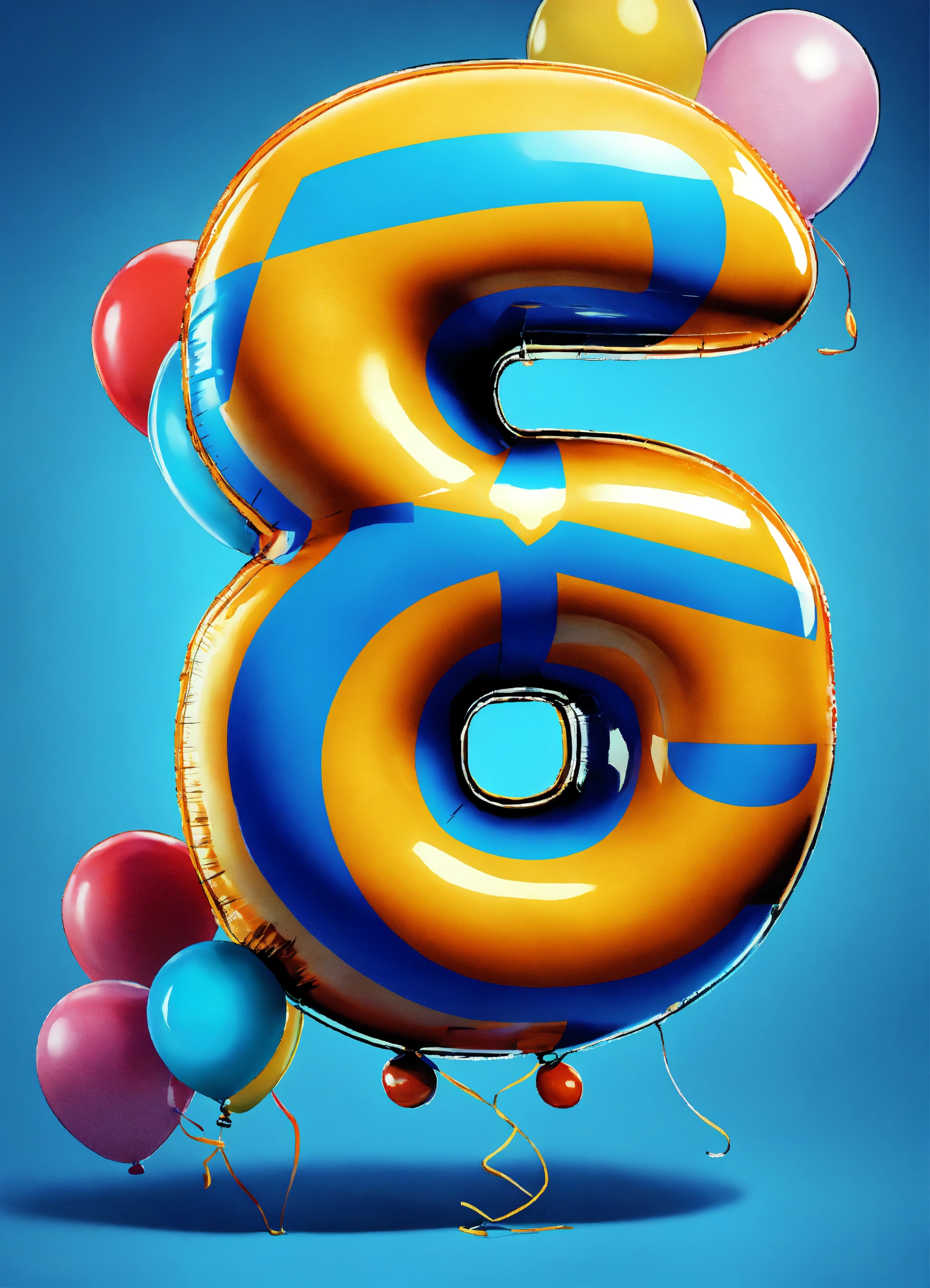 Lexica - Balloon in shape of the number 8 ,blue background cartoon ...