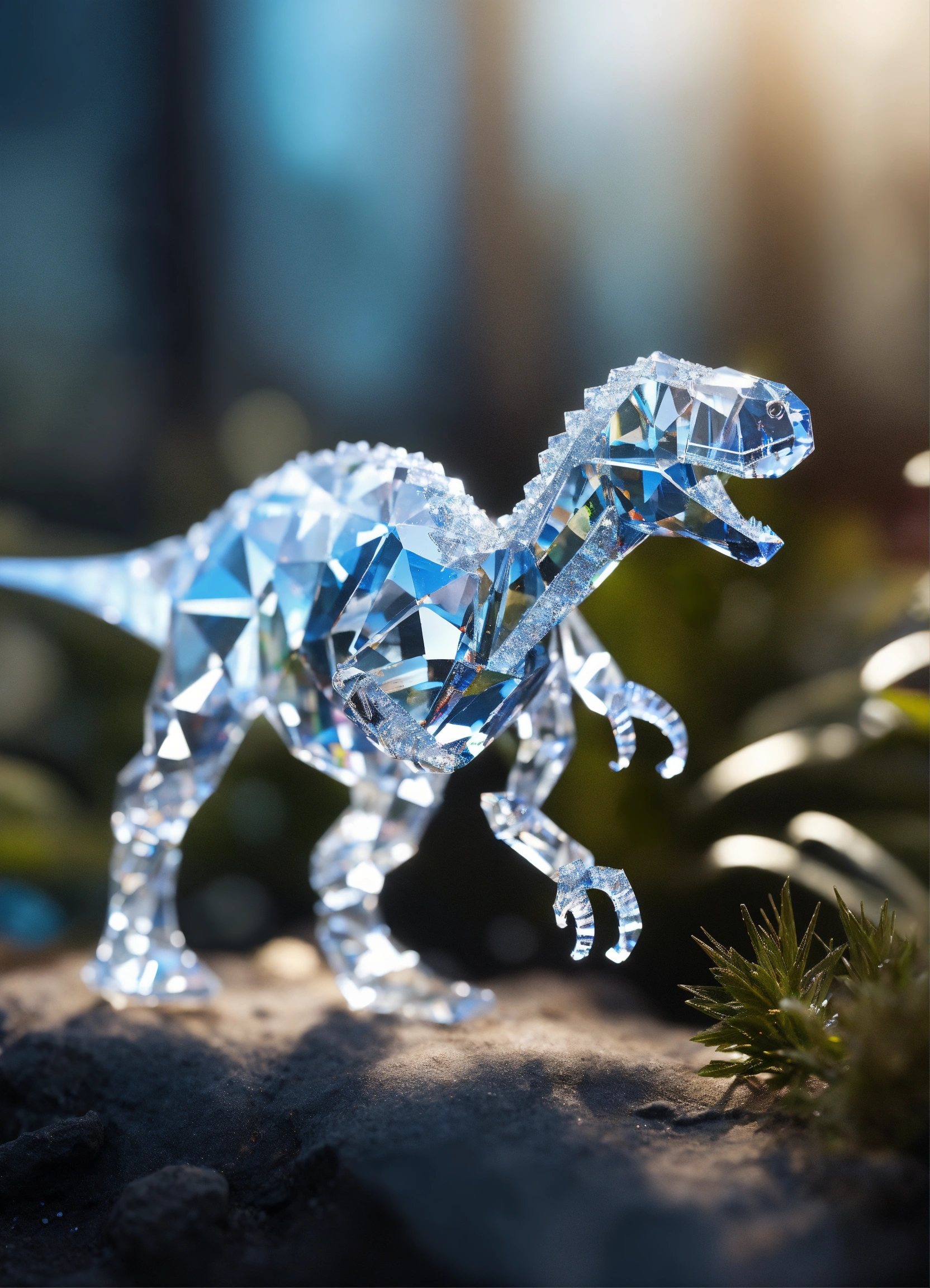 Lexica - A clear crystal dinosaur figure in white swarovski style, high ...