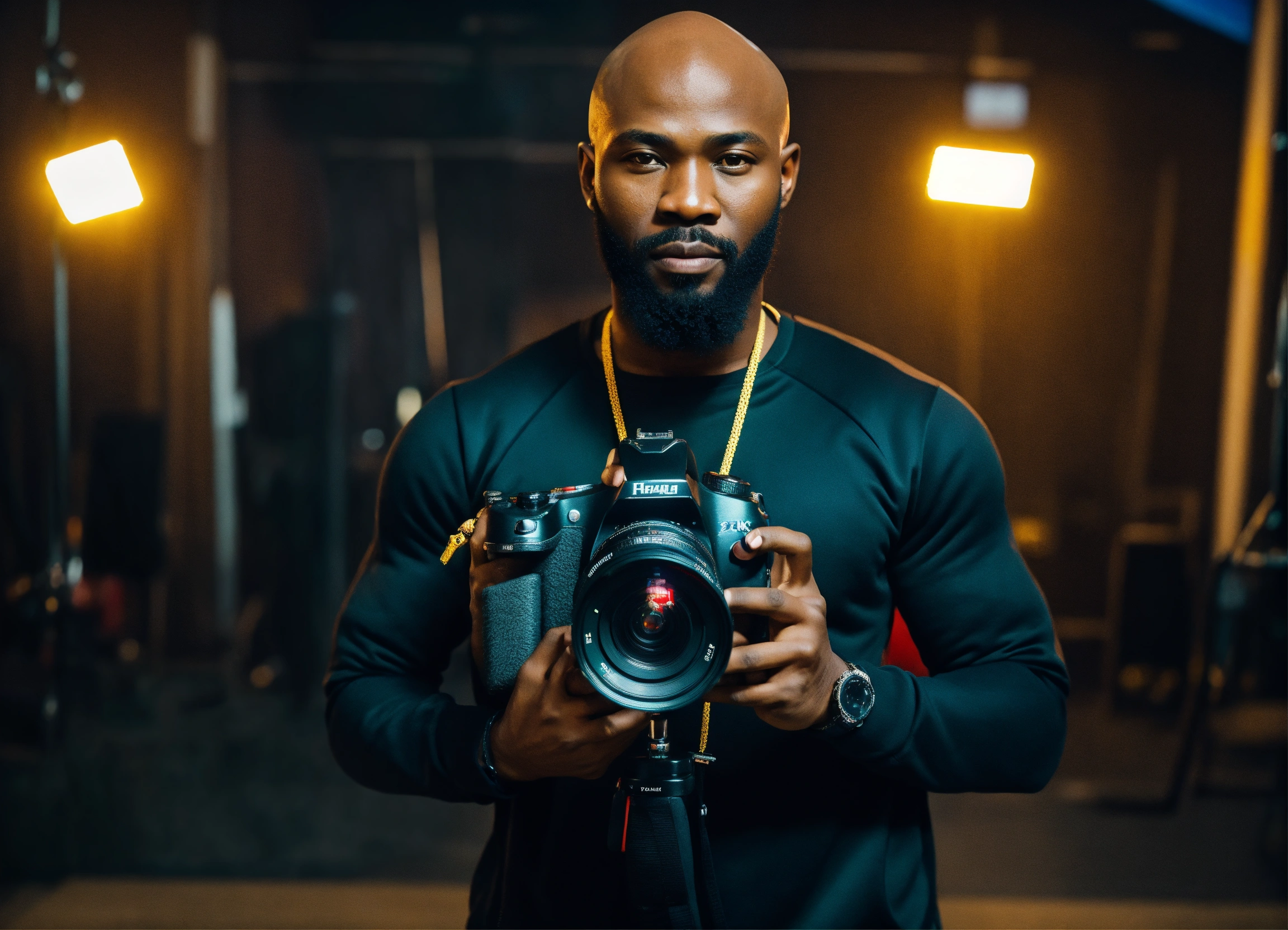 Lexica - Bald held Igbo Nigerian handsome man with beard wearing a ...