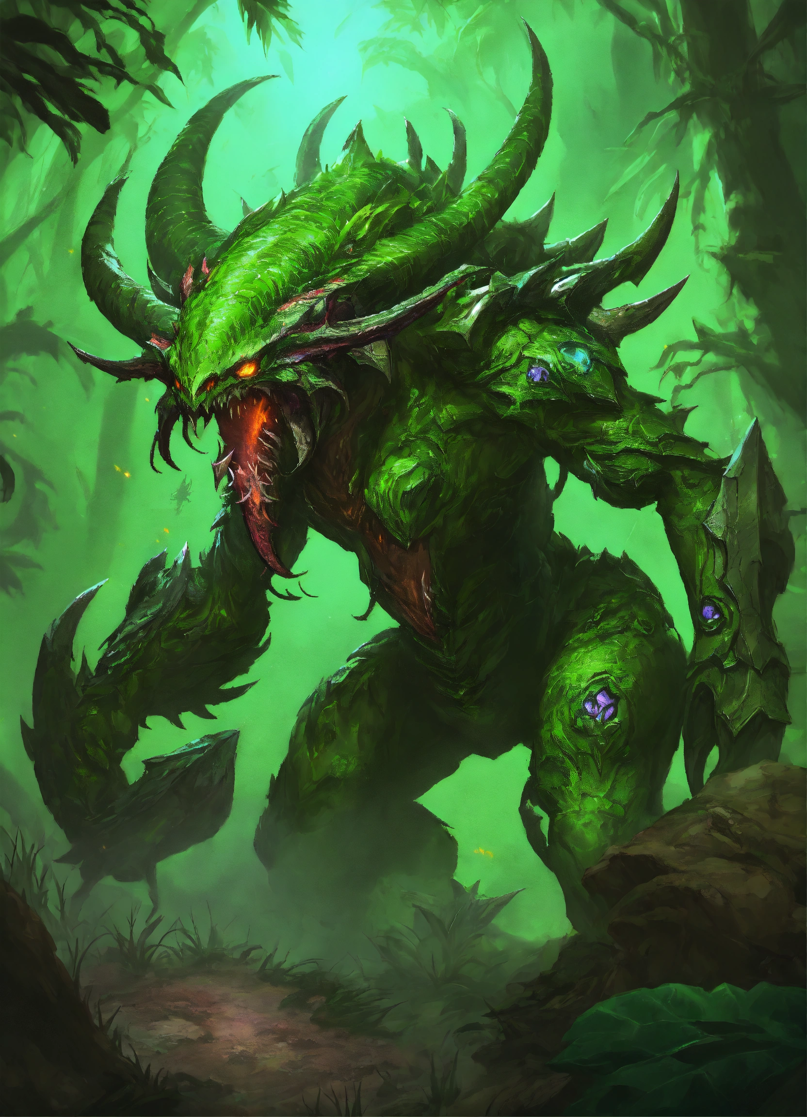 Lexica - Primal Zergling, starcraft primal zerg art, green jungle coloring