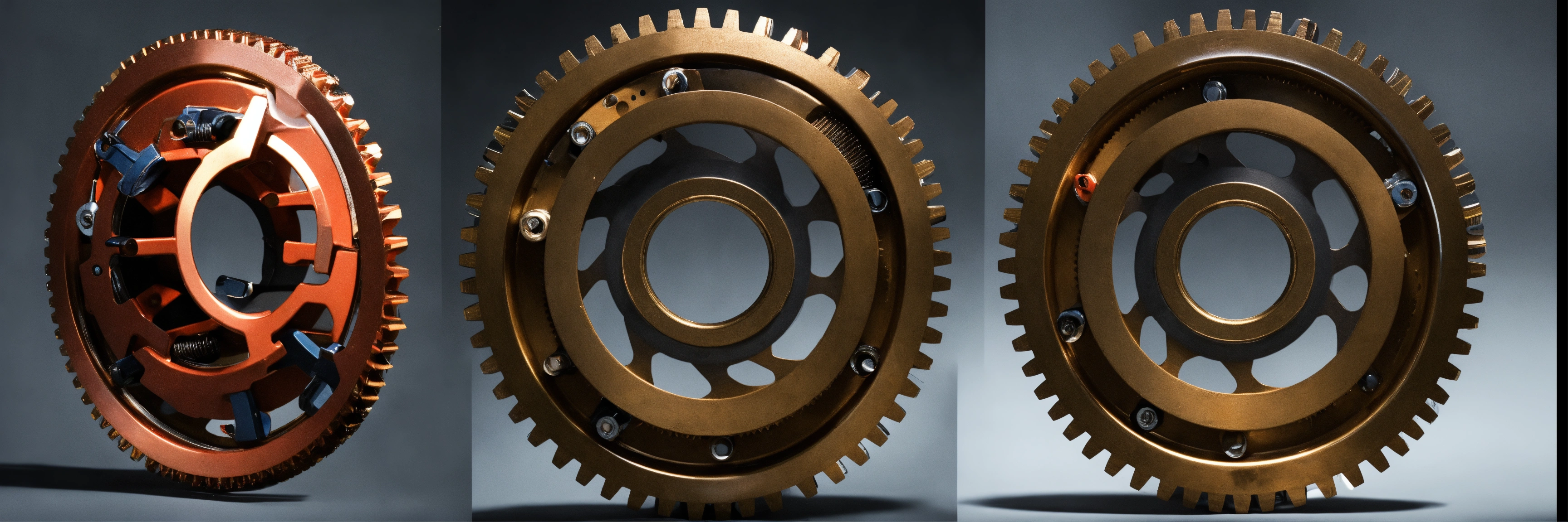 Lexica - 5 simple gear wheels interlocked in a rotating mechanism ...