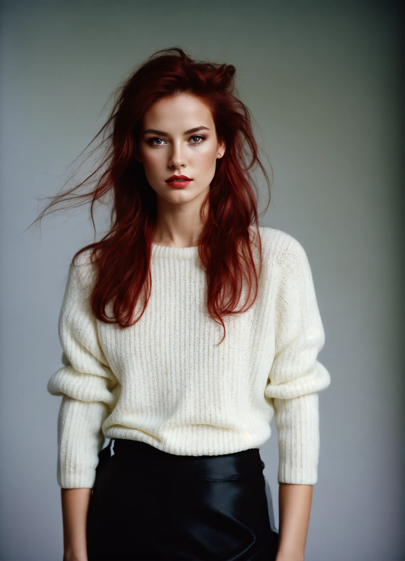 Lexica - Elegant Minimalistic Photography, 1990s, Model dark red hair ...