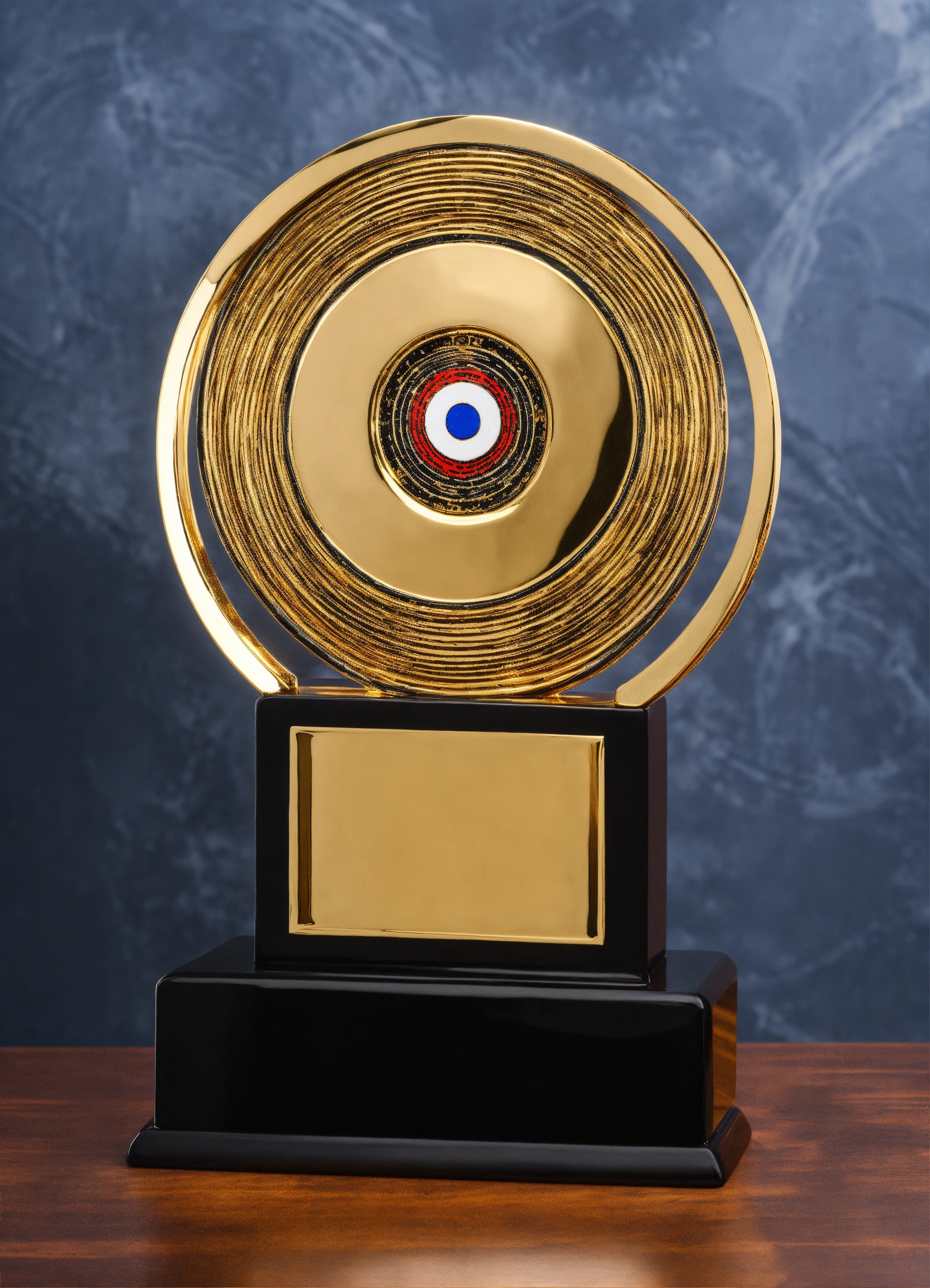 Lexica - Design a shiny gold bullseye trophy with a vibrant background ...