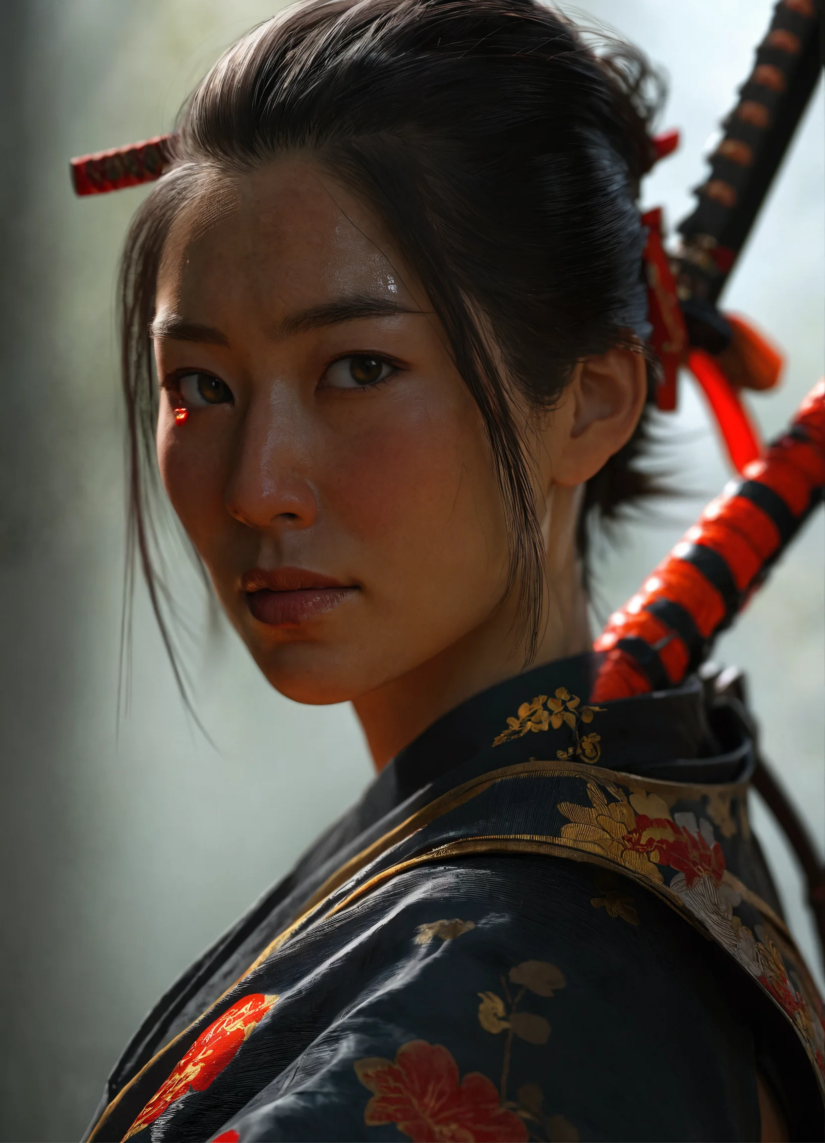 Lexica - "female Japanese ronin", heroine, katana, samurai, portrait ...