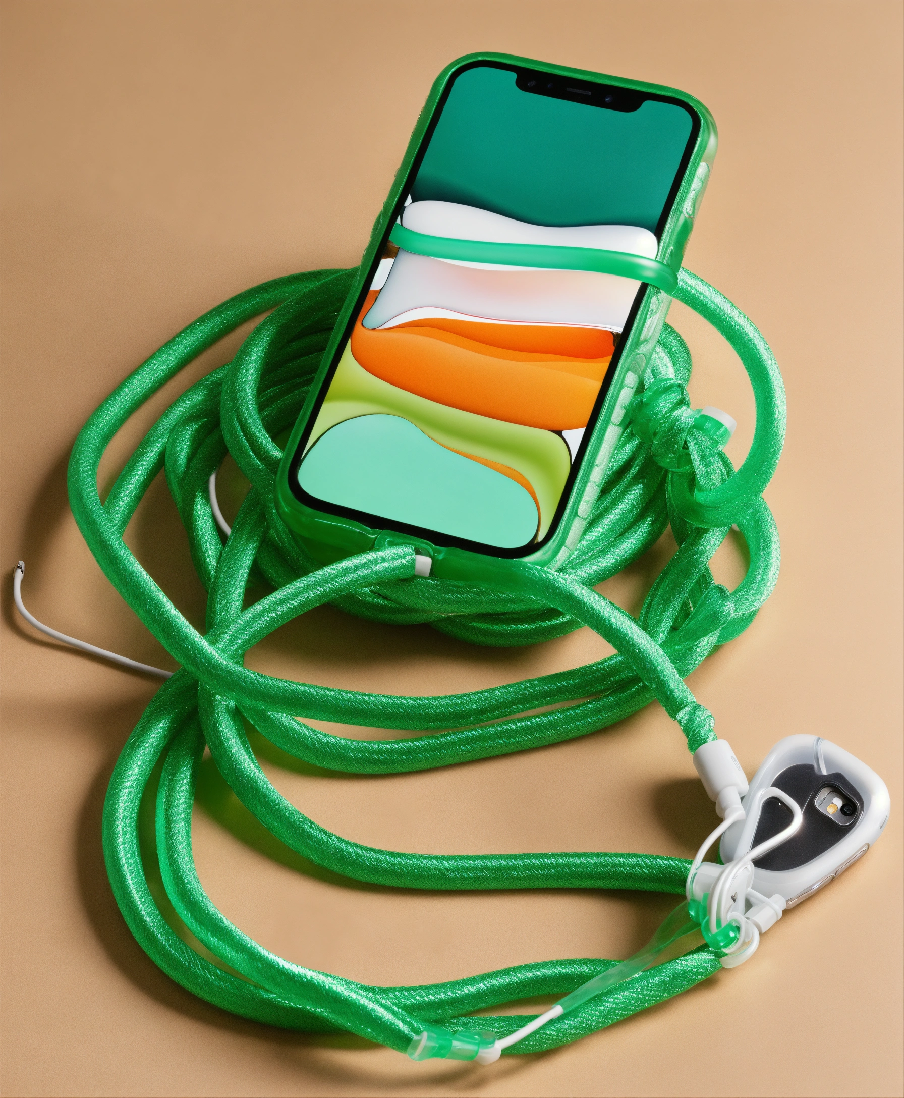 Lexica - No floor! suspended secure green bungee cords in knot wrapped ...