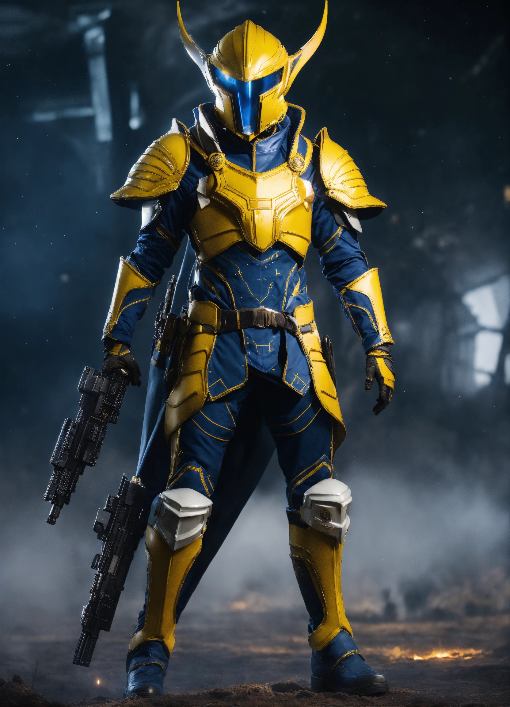 Lexica - Full body of a high elf sci fi soldier wearing heavy sci fi ...