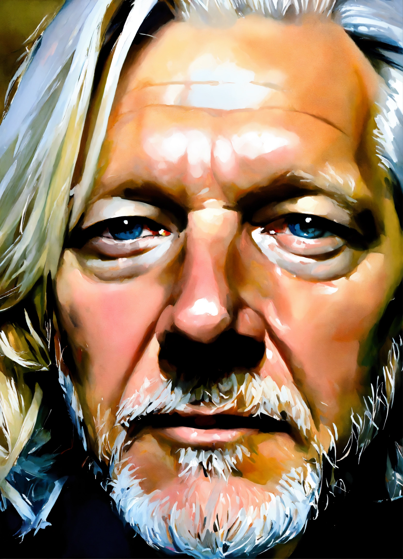 Lexica - Julian assange, oil painting, caravagio, portrait, closeup