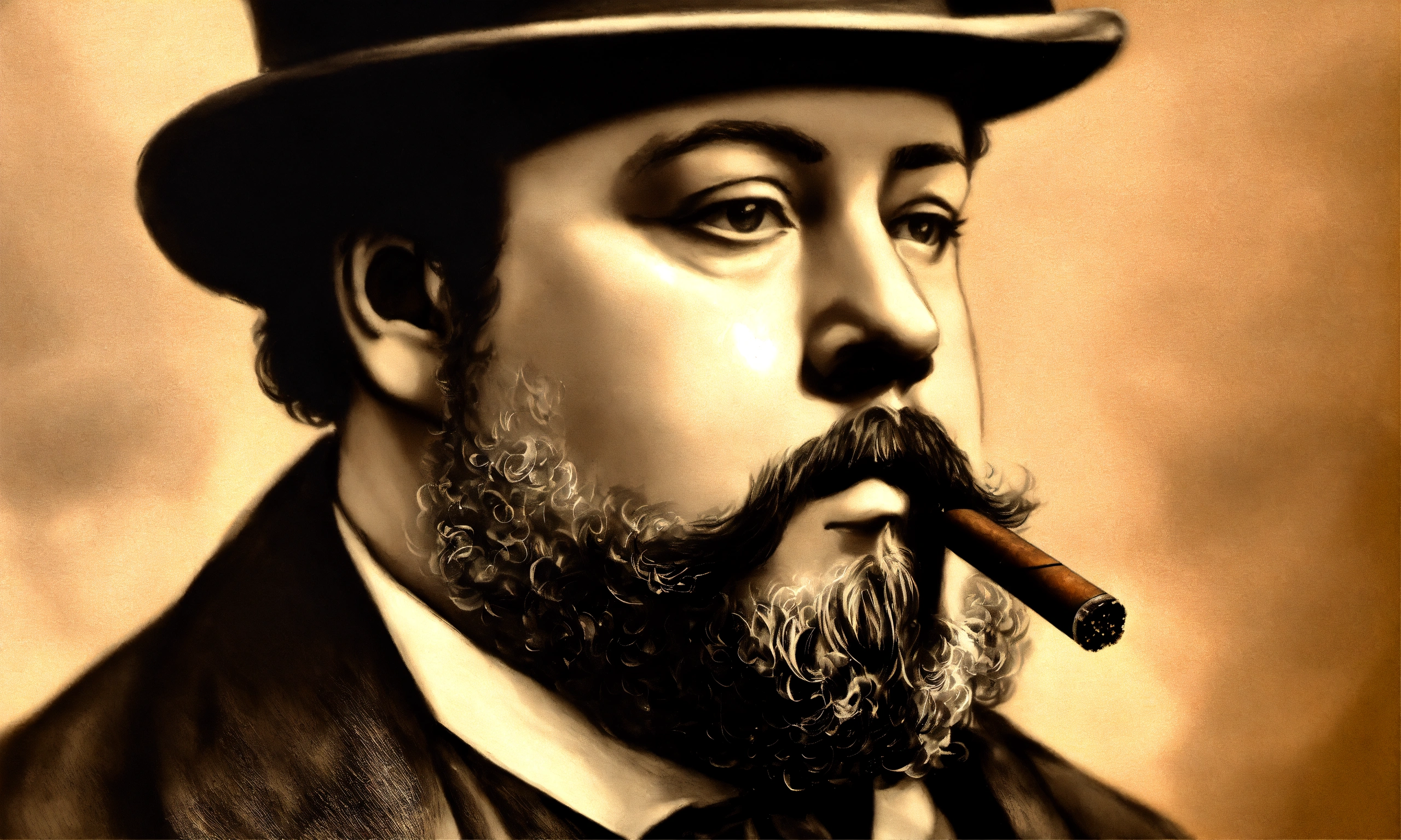 Lexica - Charles Spurgeon, Charcoal Drawing. Headshot. He's depicted as ...