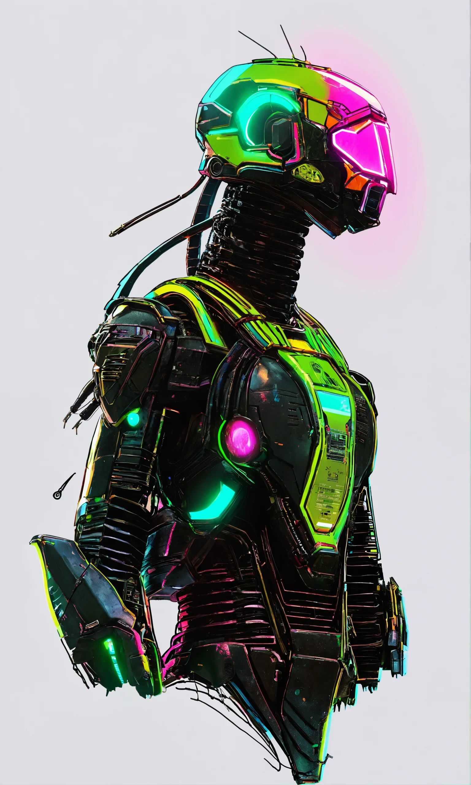 Lexica - Futuristic helmet, warlock, neon green, metal, cgi, high ...