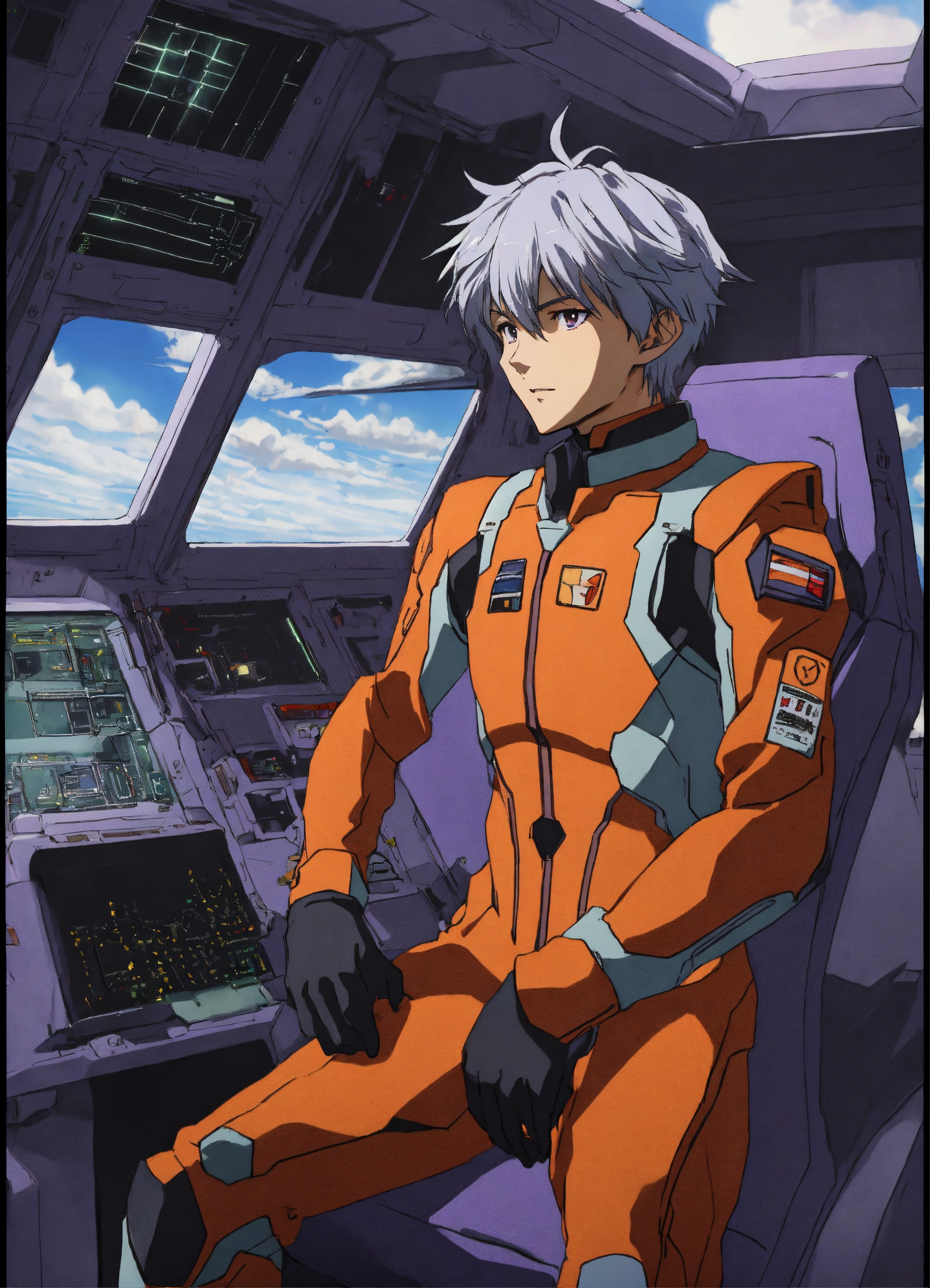 Lexica - Portrait of Kaworu Nagisa from Neon Genesis Evangelion, inside ...
