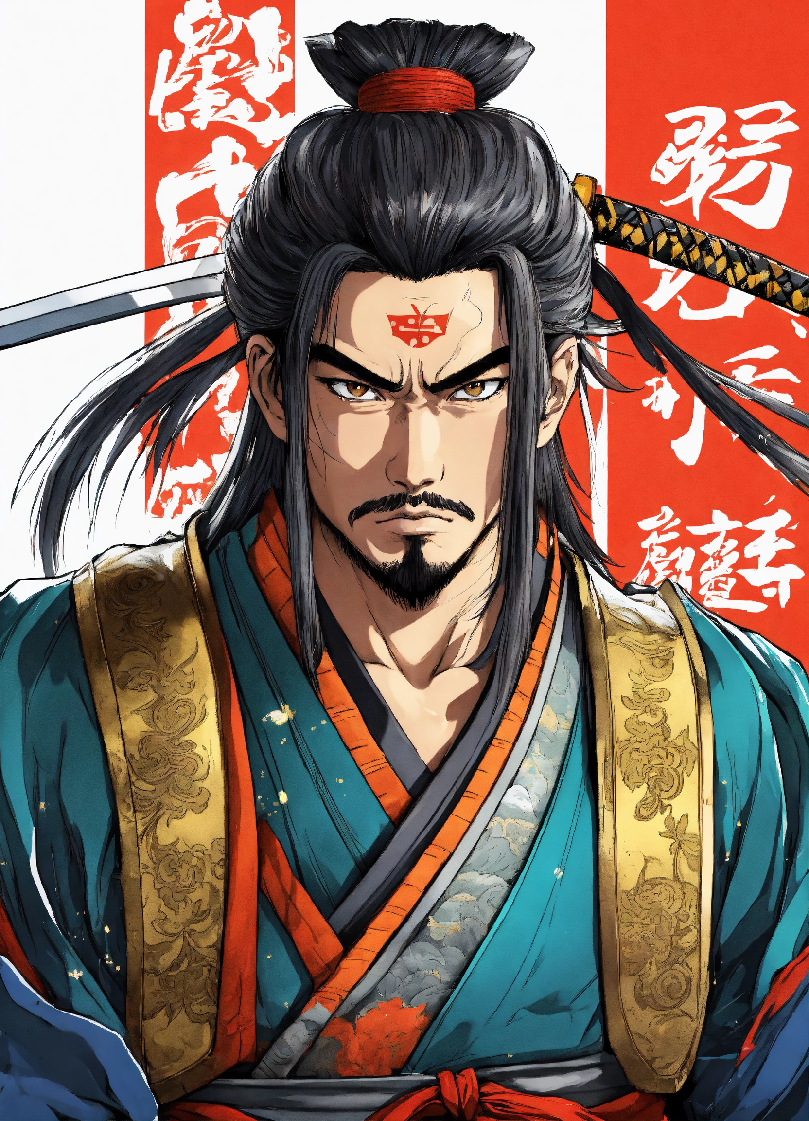 Lexica - Generate a portrait of a samurai , 4K resolution, anime line ...