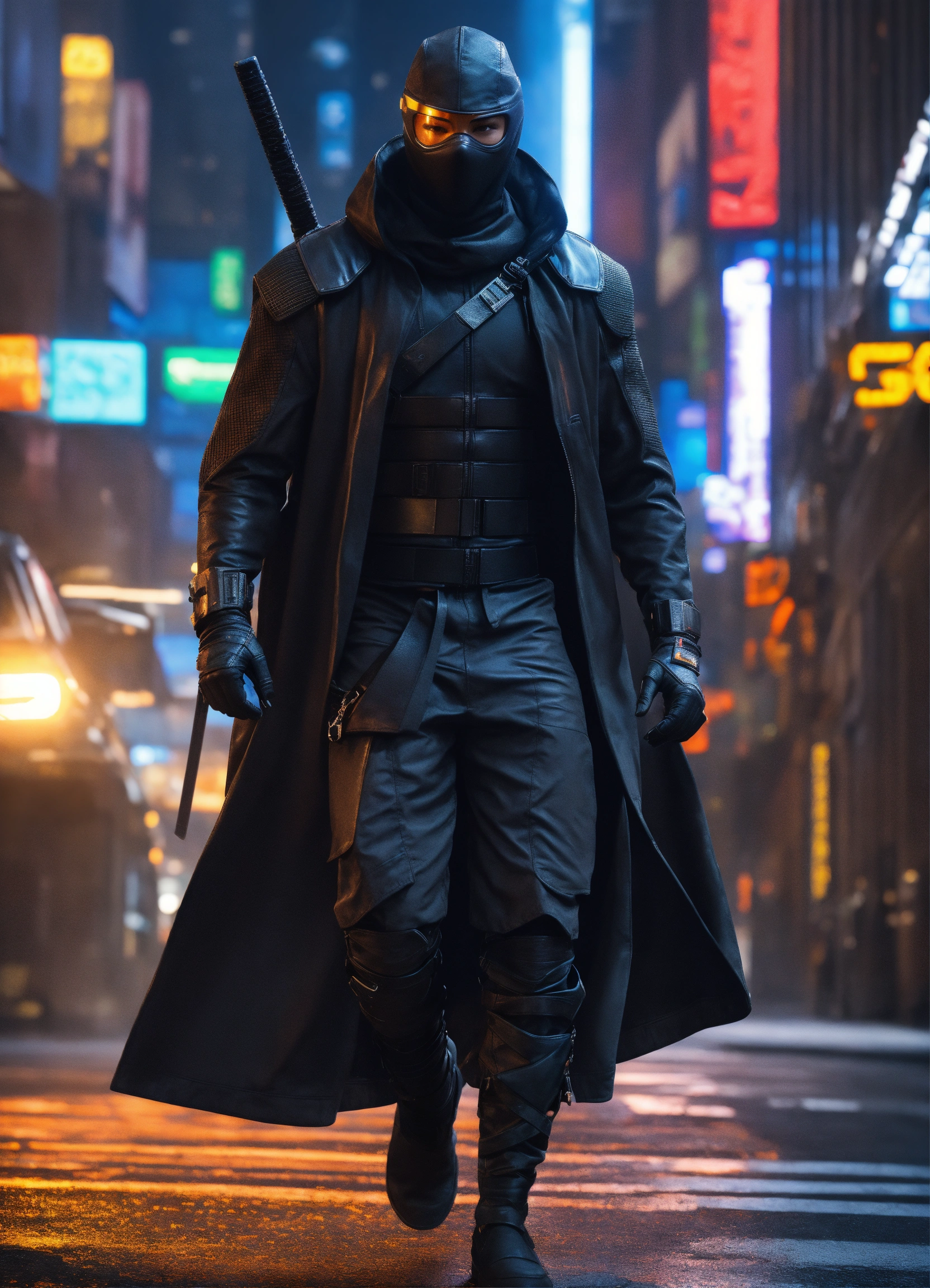 Lexica - Full body of a Handsome athletic black man, a male ninja a ...