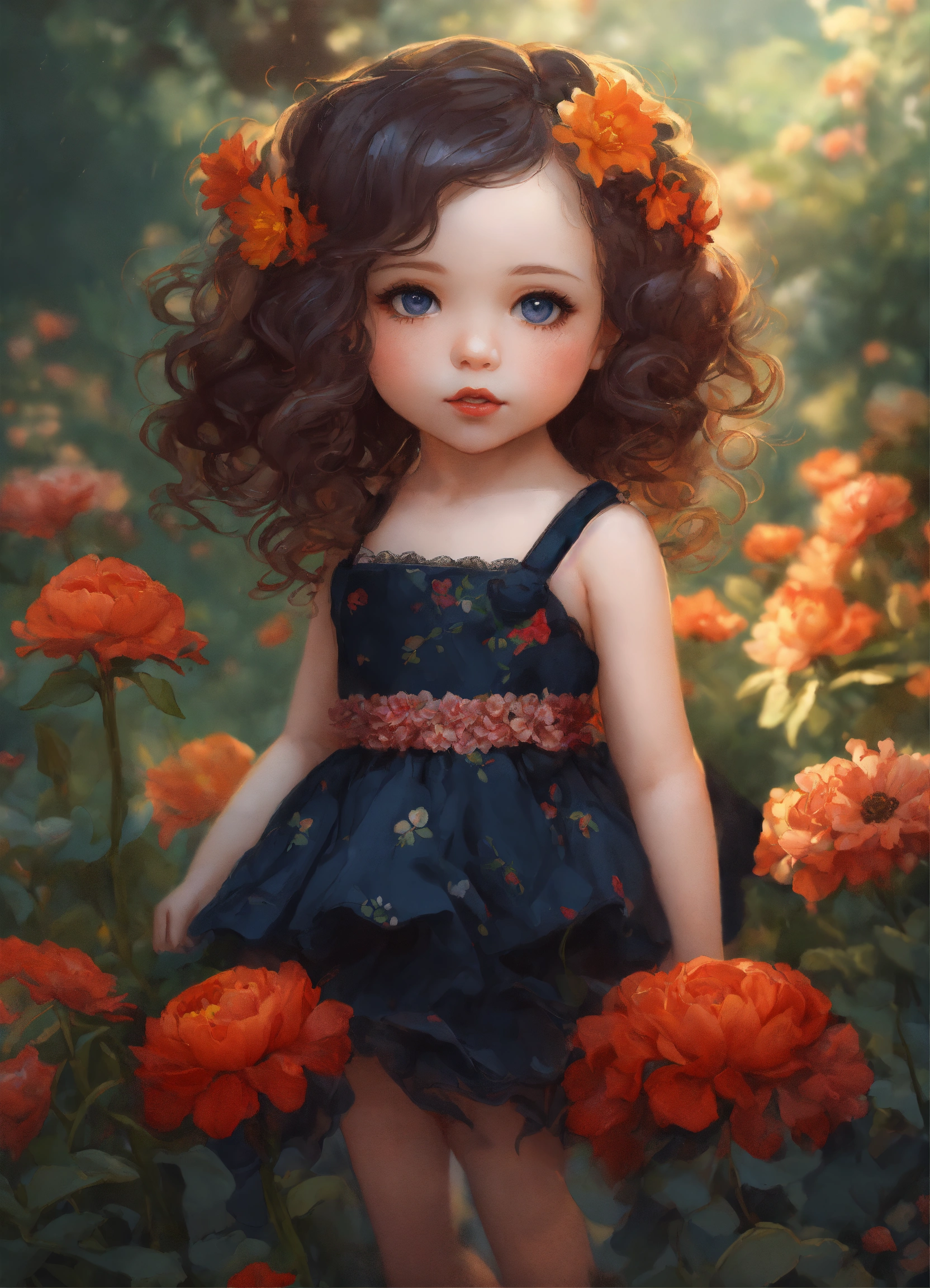Lexica - Portrait of a cute gothic chibi girl kewpie summer clothes ...